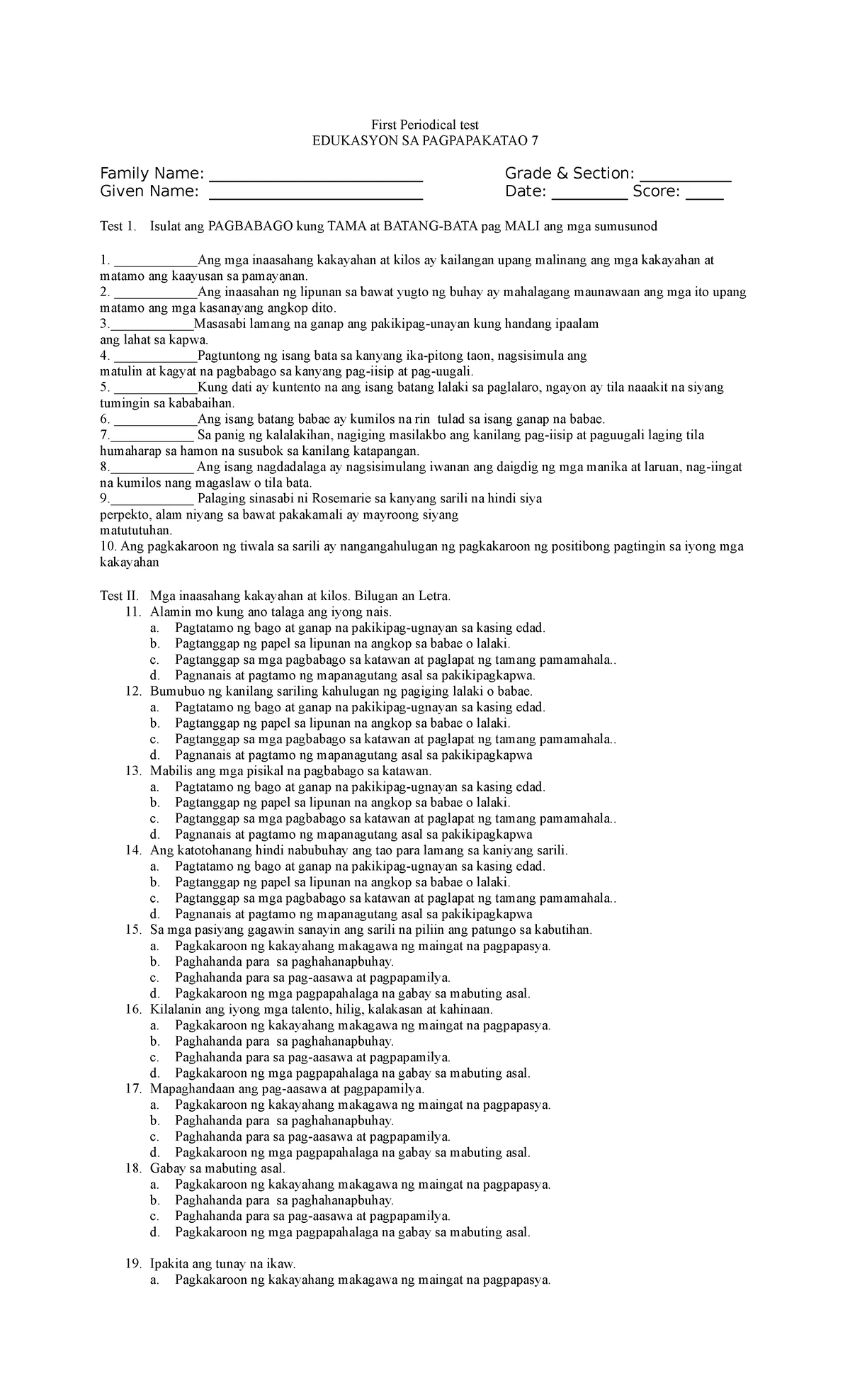 Action Plan on Tree Planting Program - ACTION PLAN ON TREE PLANTING ...