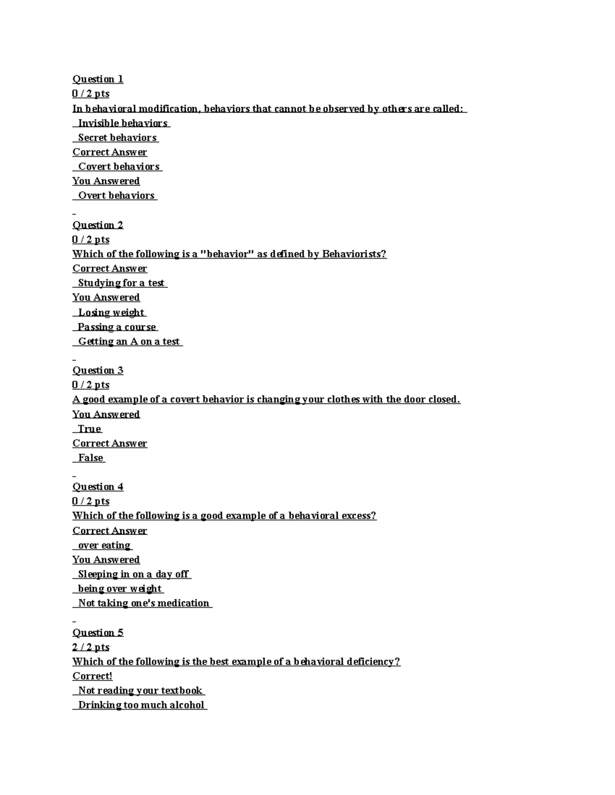 Untitled document - study 205 - Question 1 0 / 2 pts In behavioral ...