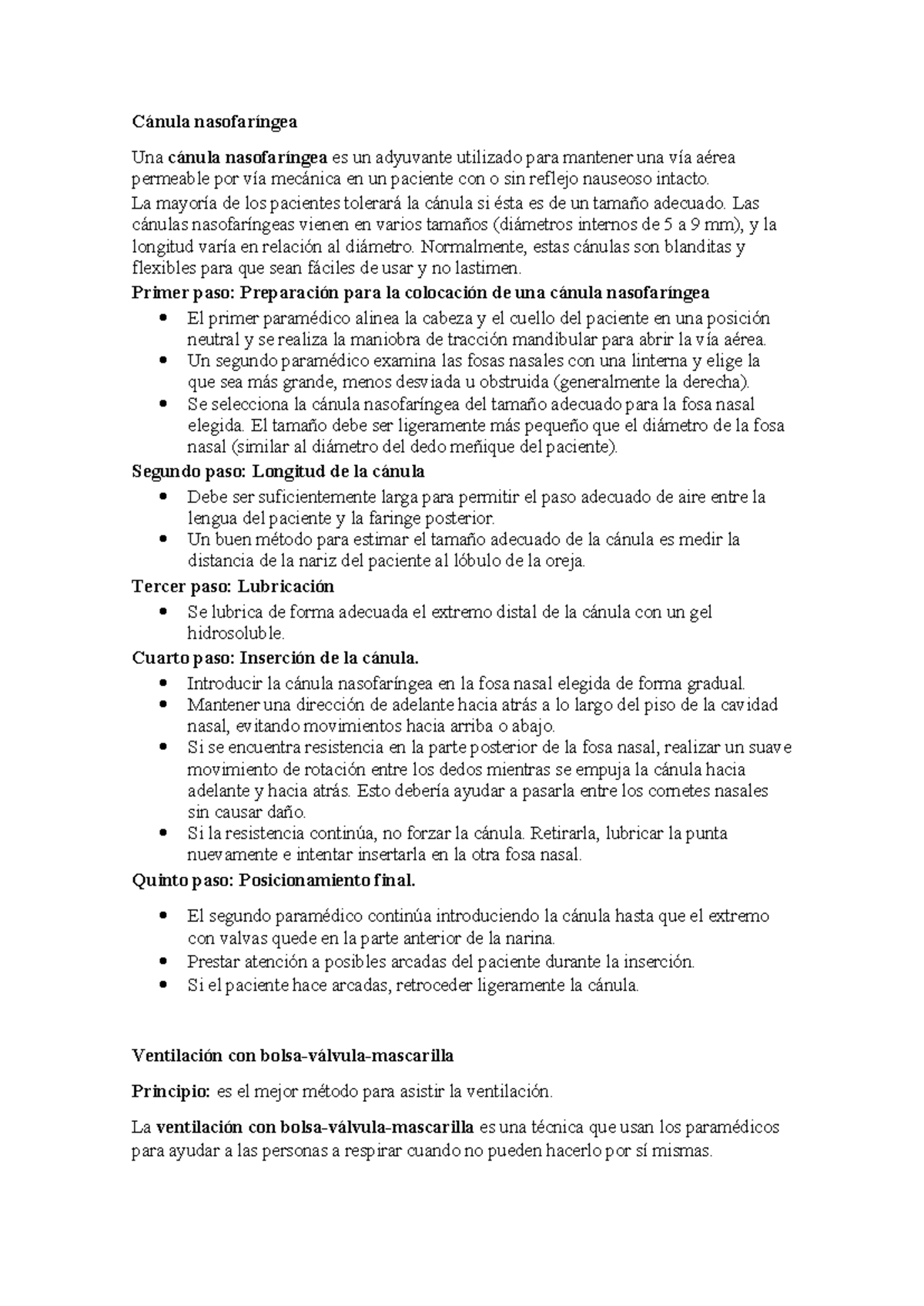 Cánula Nasofaríngea: Guía de Inserción y Ventilación para Paramédicos ...