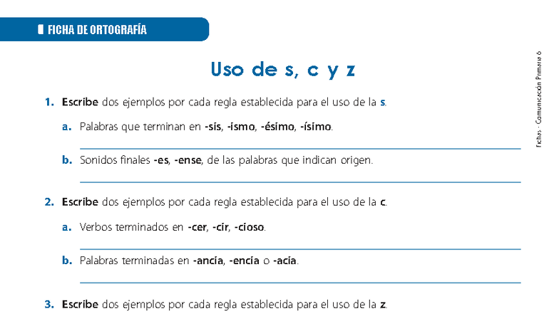 FA Uso de c, s y z - Prácticas de Ortografía en Comunicación Primaria ...