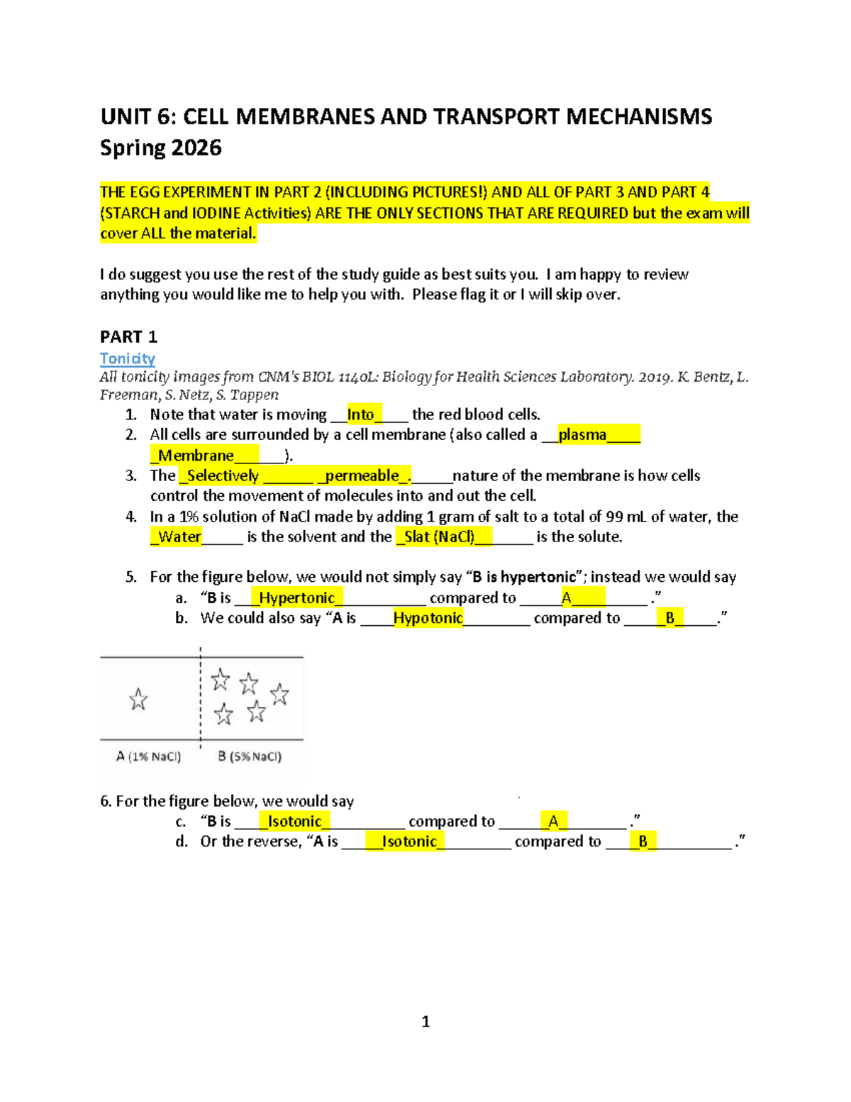 BIOL 1140L: Cell Membranes & Transport Mechanisms Study Guide - Studocu