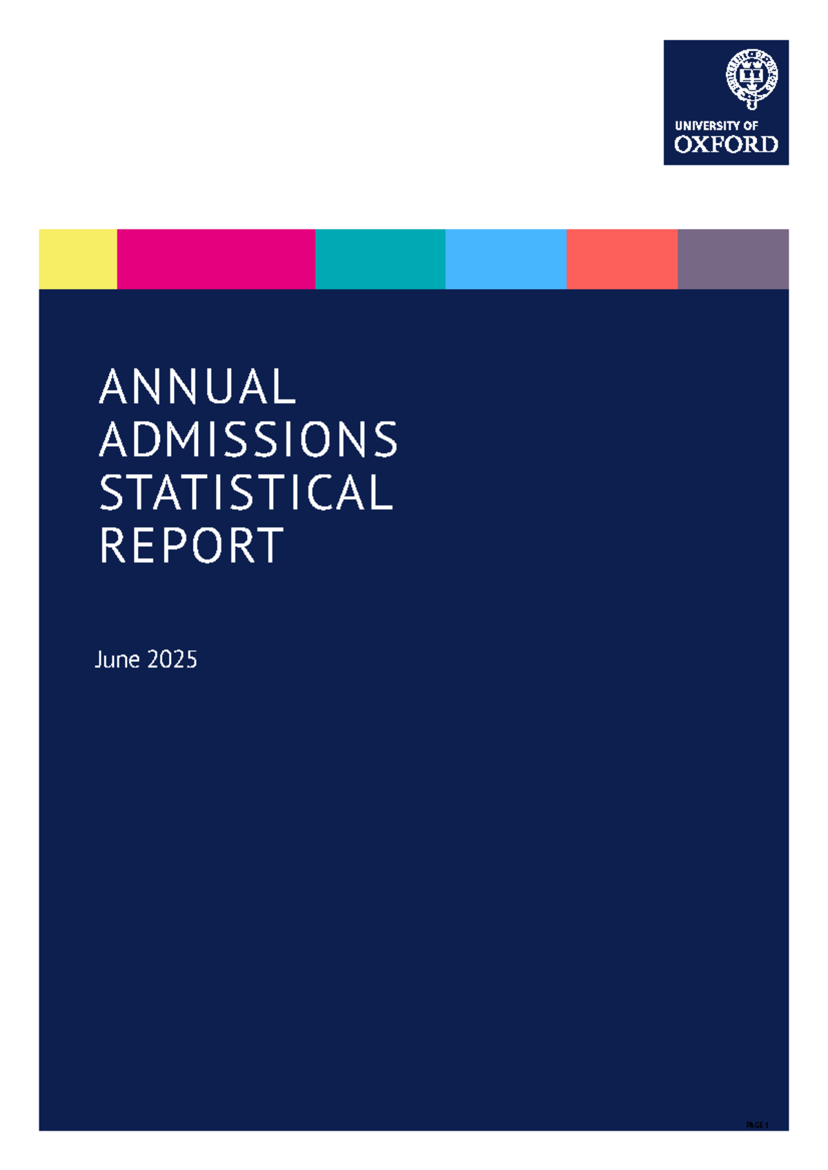 Annual Admissions Statistical Report 2025 - ANNUAL ADMISSIONS ...