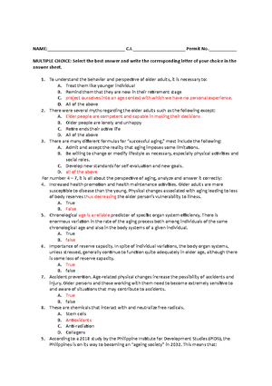 Nur 145 CFU 2627282930 - OH Yeh - SESSION 26 Which of the following ...