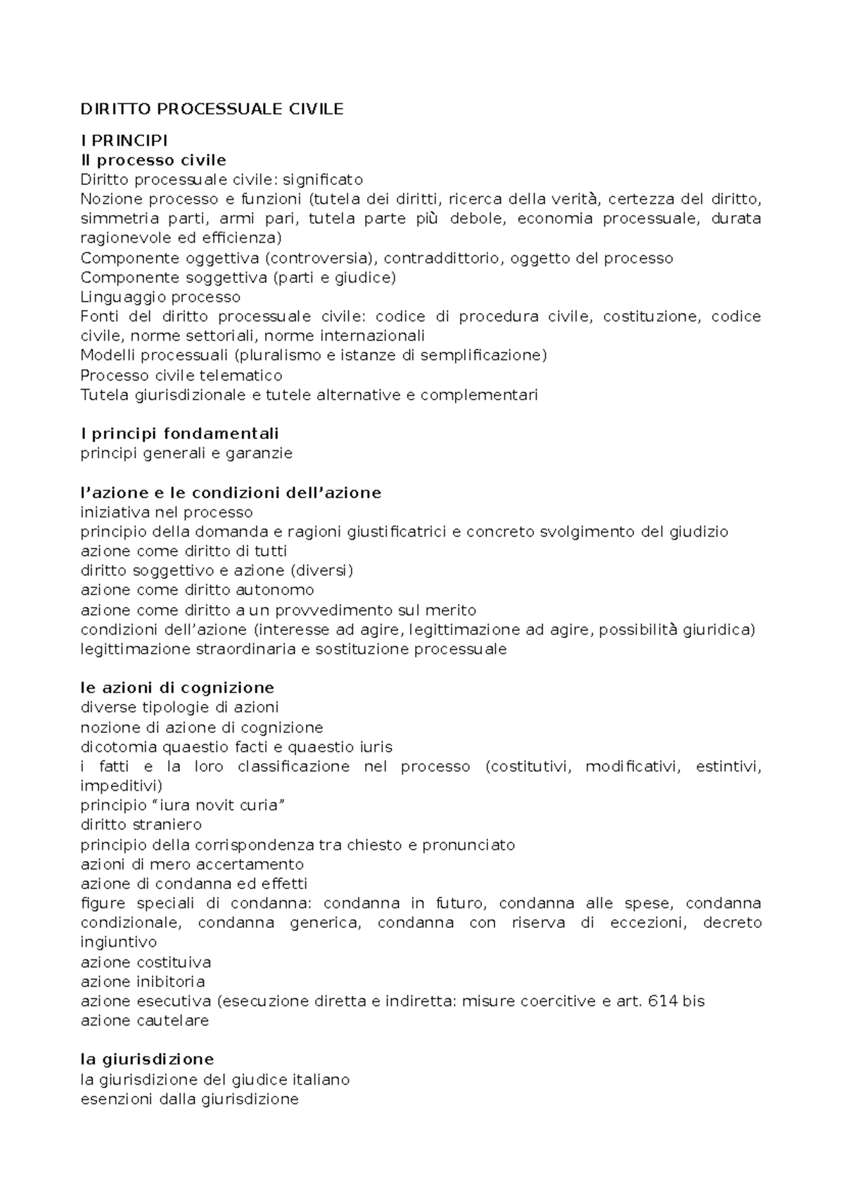 DIRITTO PROCESSUALE CIVILE I: PRINCIPI E PROCEDIMENTI ESSENZIALI - Studocu