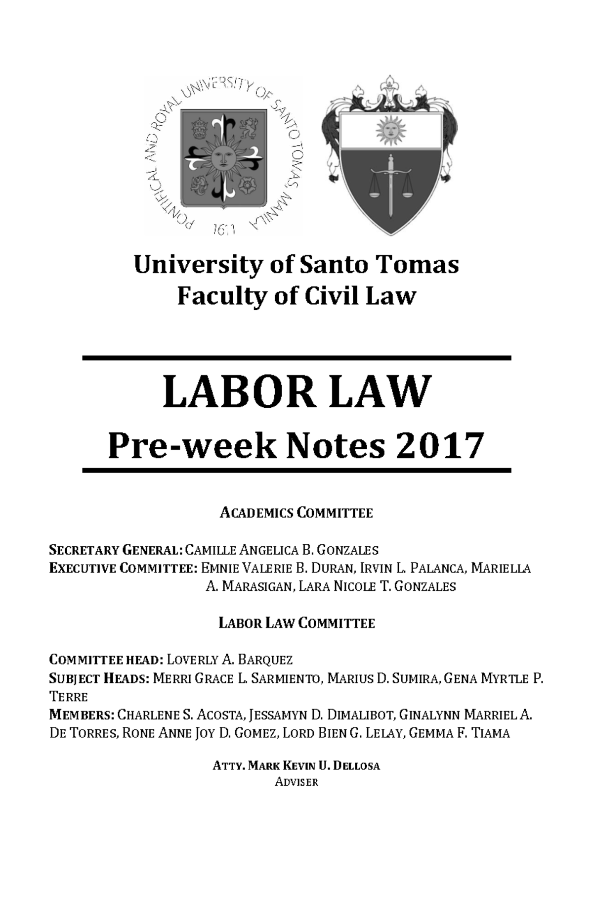 UST LAW 2017: Labor Law Preweek Notes and Key Concepts - Studocu