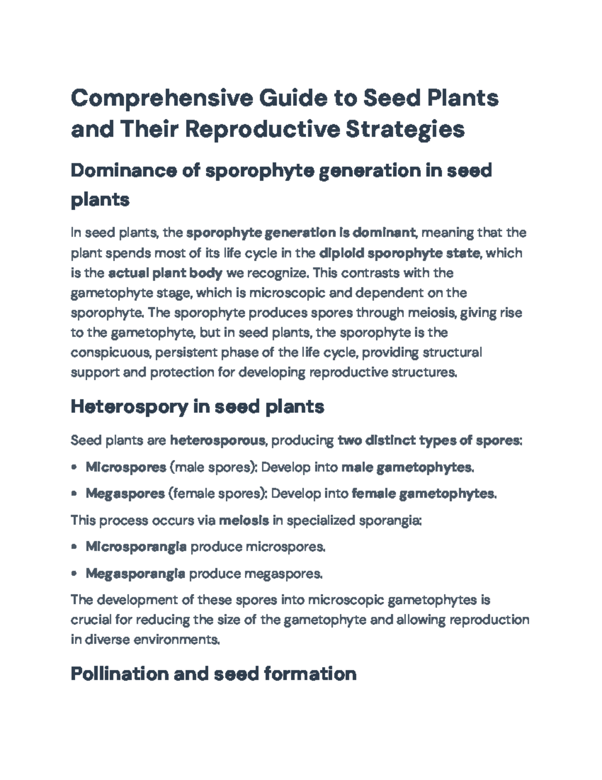Comprehensive Overview of Seed Plants: Structure & Reproductive ...