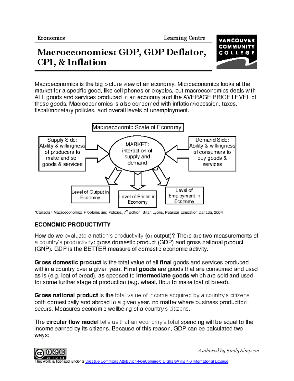07 ECON 101 Macroeconomics: GDP, CPI, Deflator & Inflation Notes - Studocu