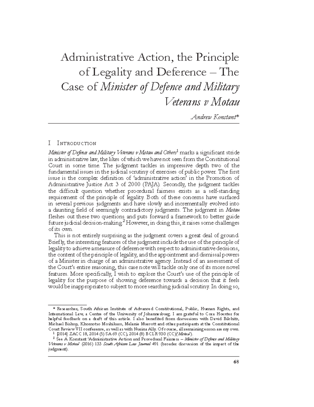 4 - Case law - Administrative Action, the Principle of Legality and ...