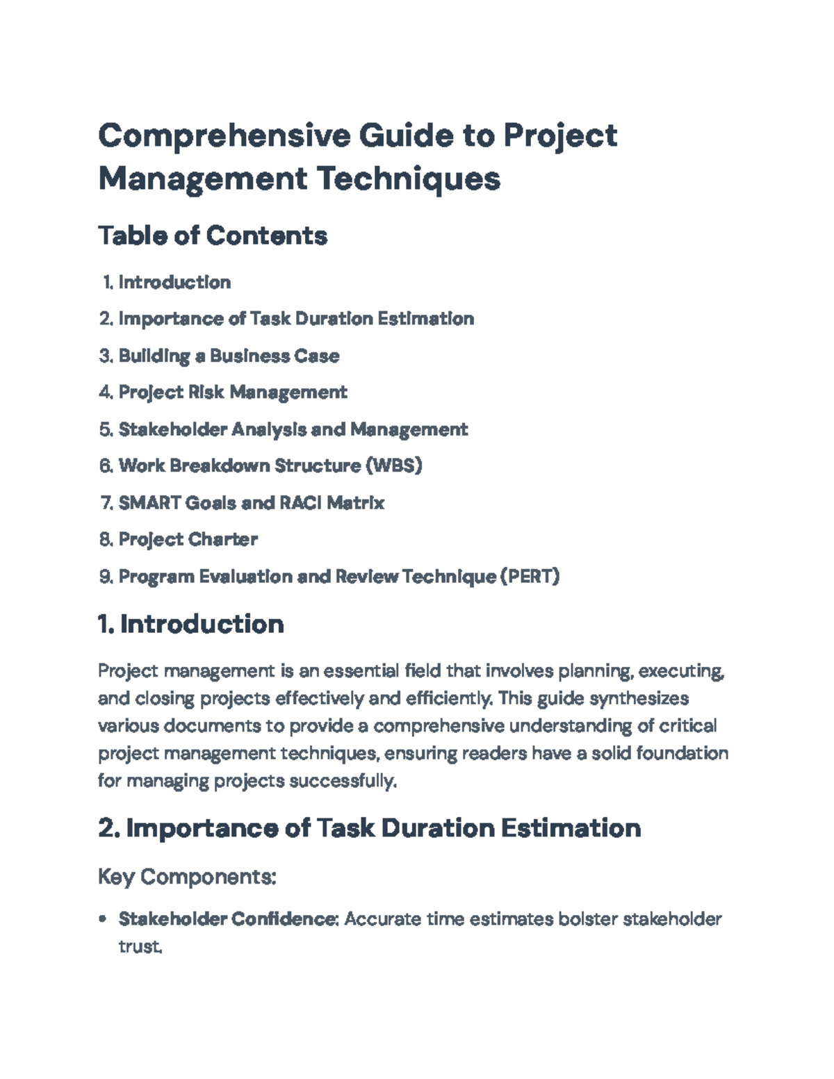 Comprehensive Guide to Project Management Techniques (PMT 101 ...