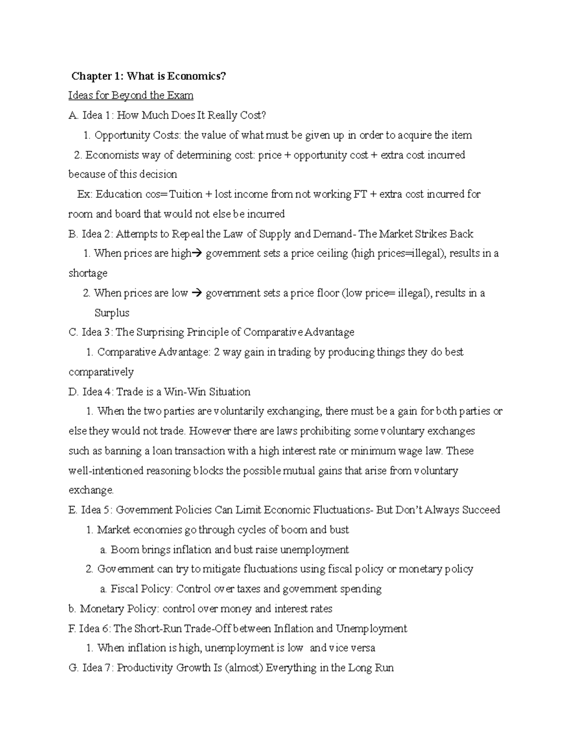 Baumol Notes - Summary Macroeconomics: Principles and Policy - Chapter ...