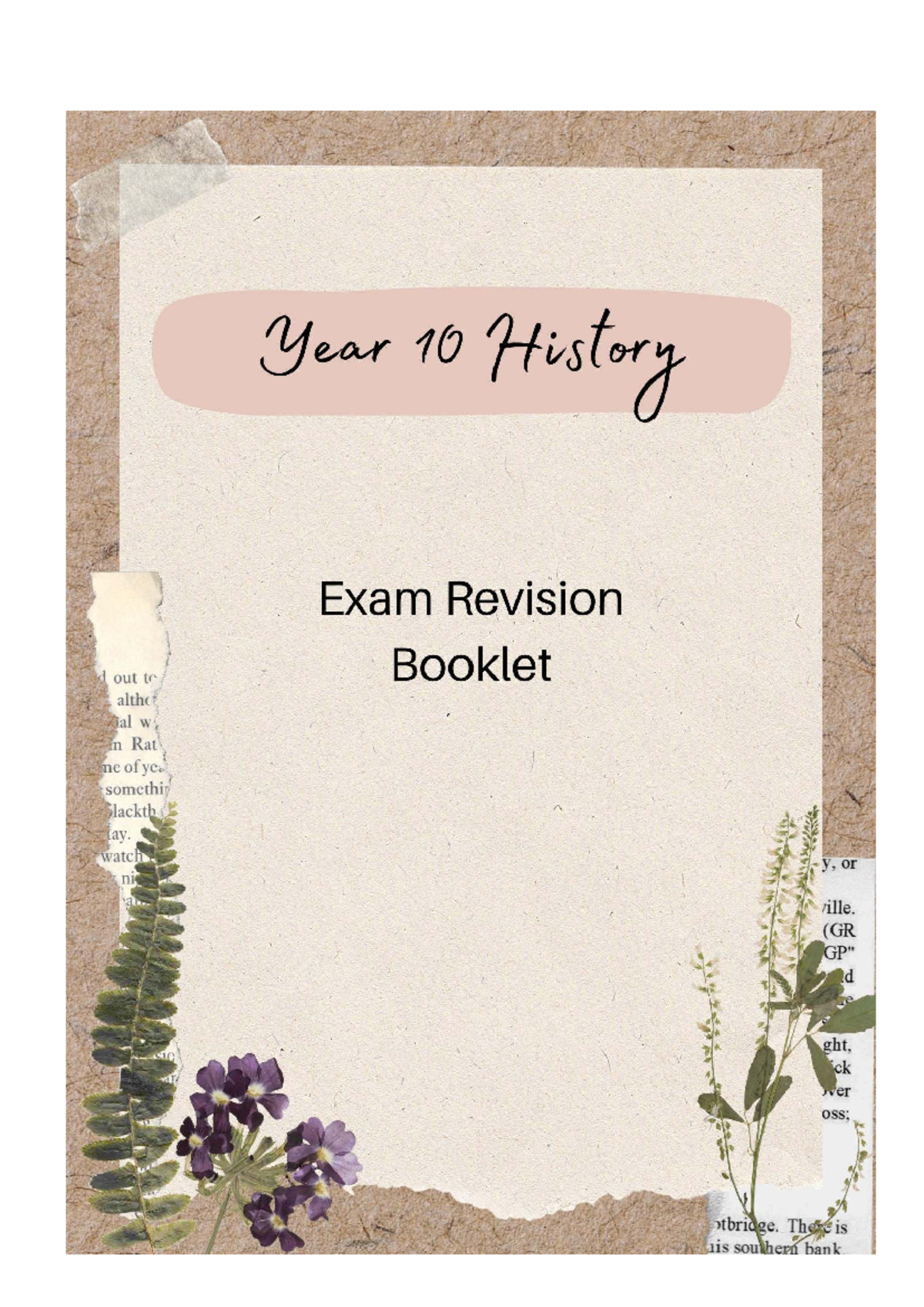 10 History Revision Booklet: WWII, Civil Rights, and Indigenous Issues ...