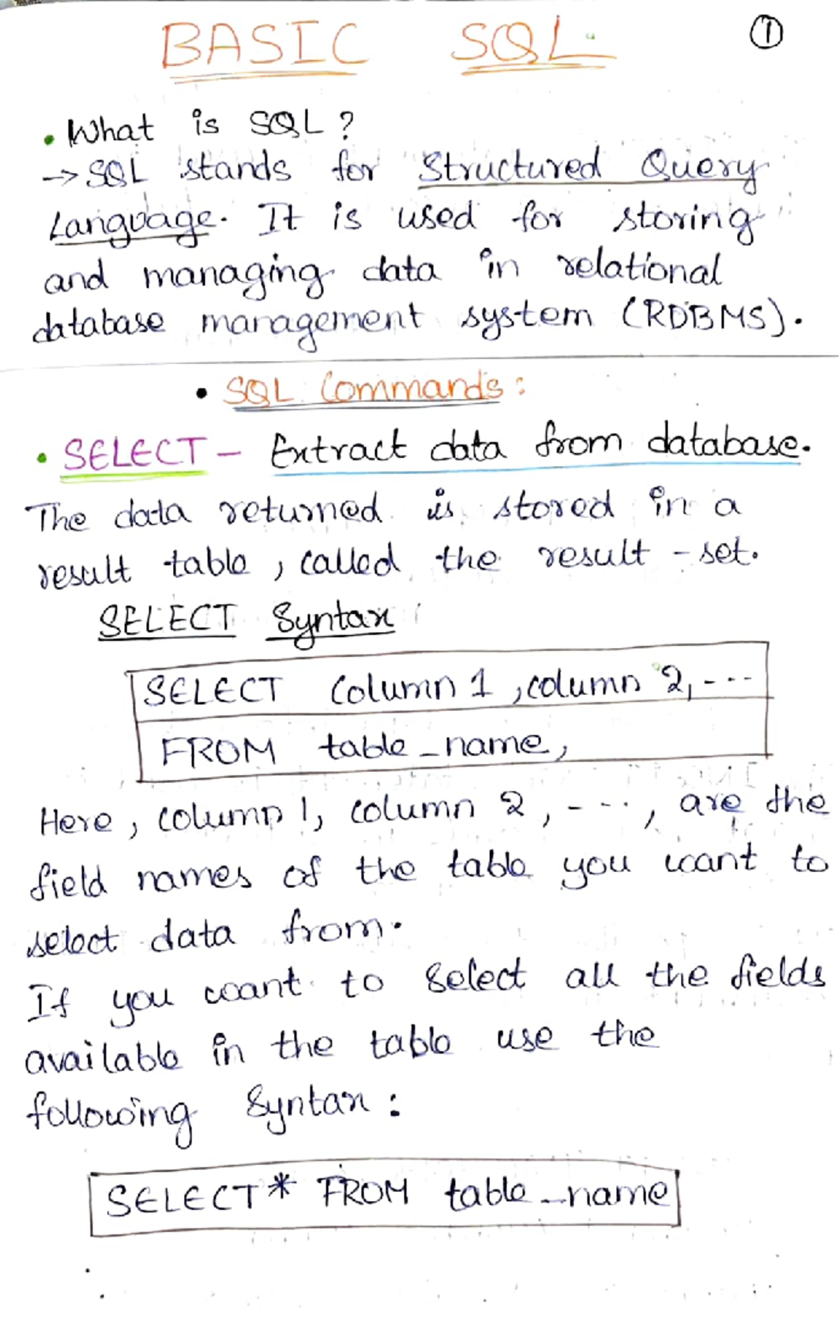 BASIC SQL 1: Essential SQL Commands and Syntax Guide - Studocu
