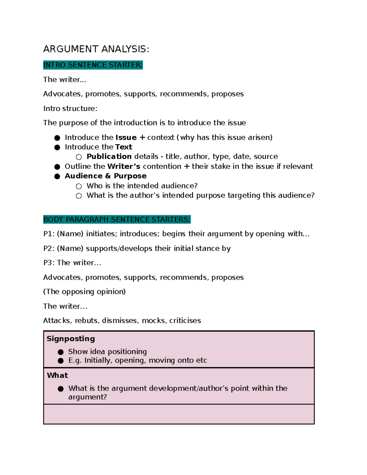 Argument Analysis: Intro Structure and Techniques for Effective Writing ...