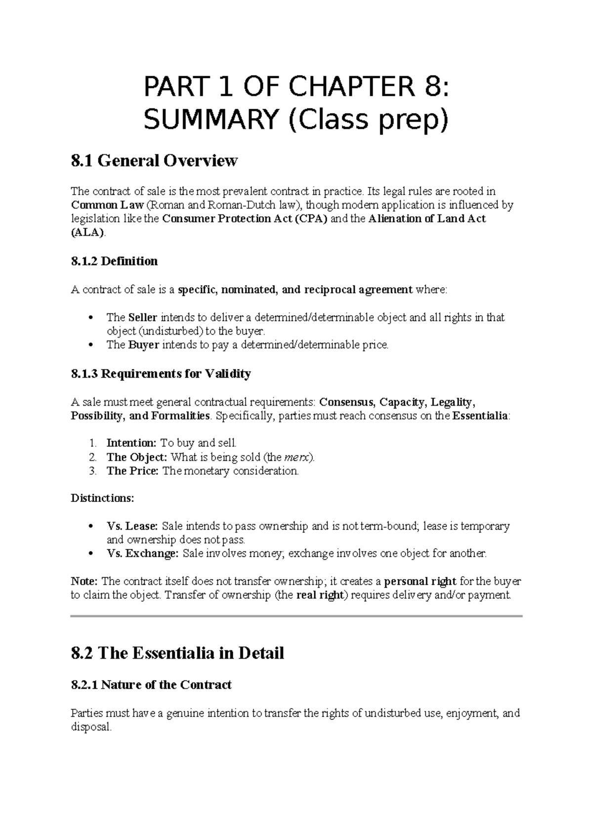 Chapter 8: Summary & Key Points (Class Prep) - Studocu
