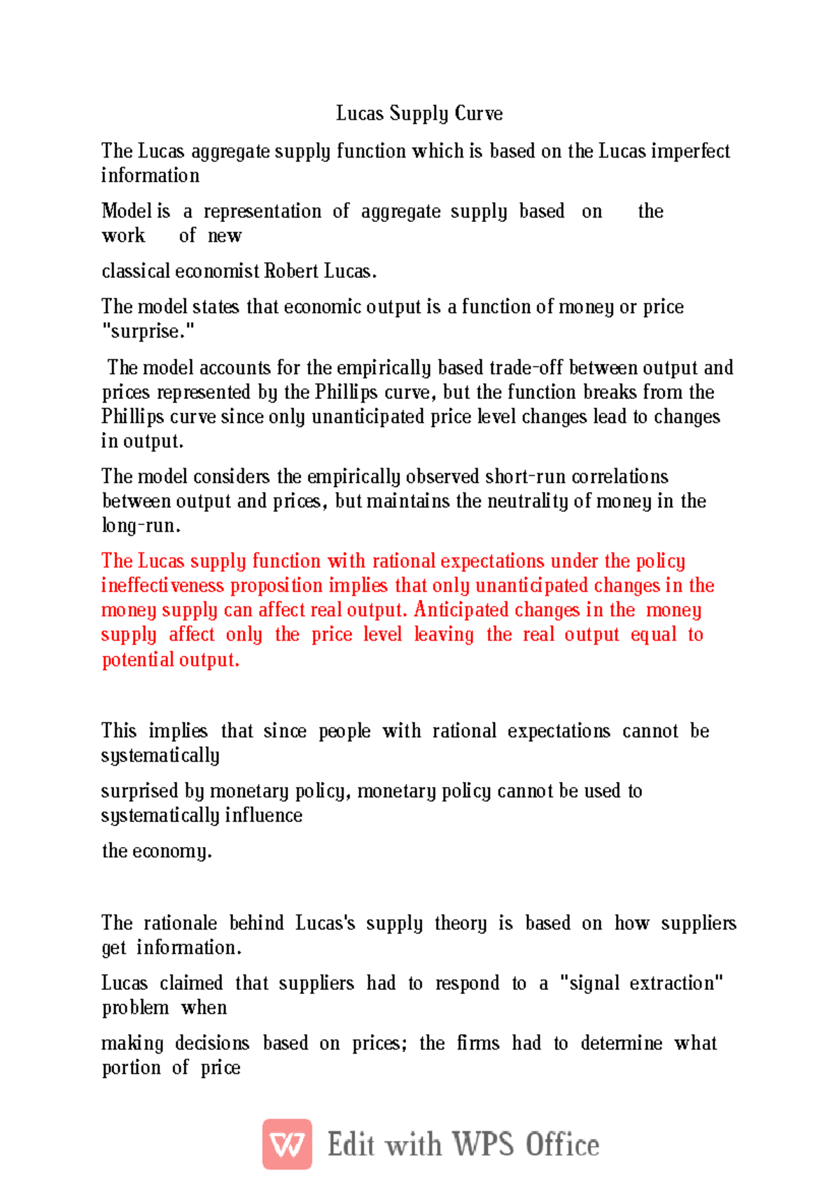 Lucas Supply Curve: Insights into the Surprise Labor Function Model ...