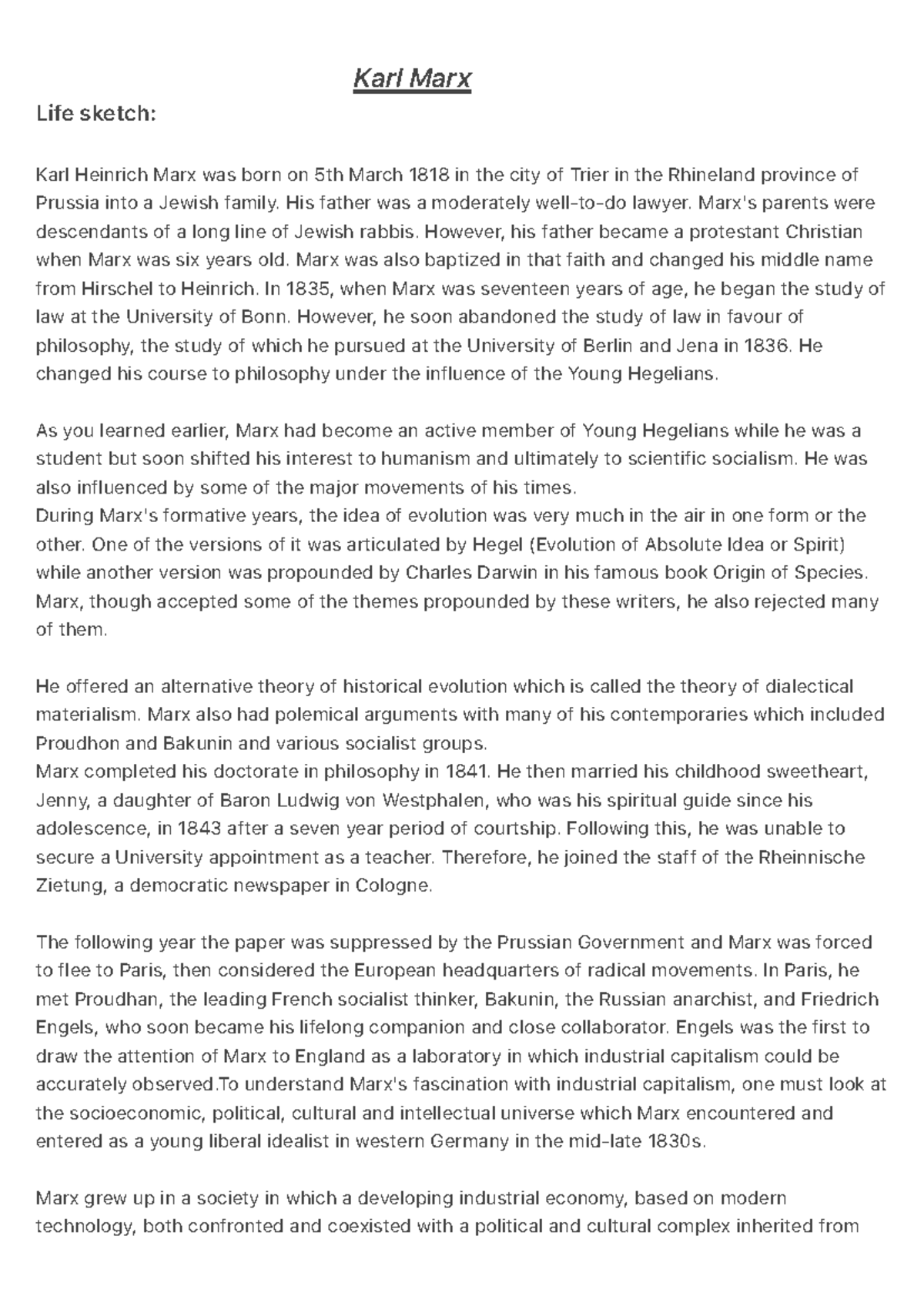 Karl Marx: Exploring His Influence on Western Political Philosophy ...