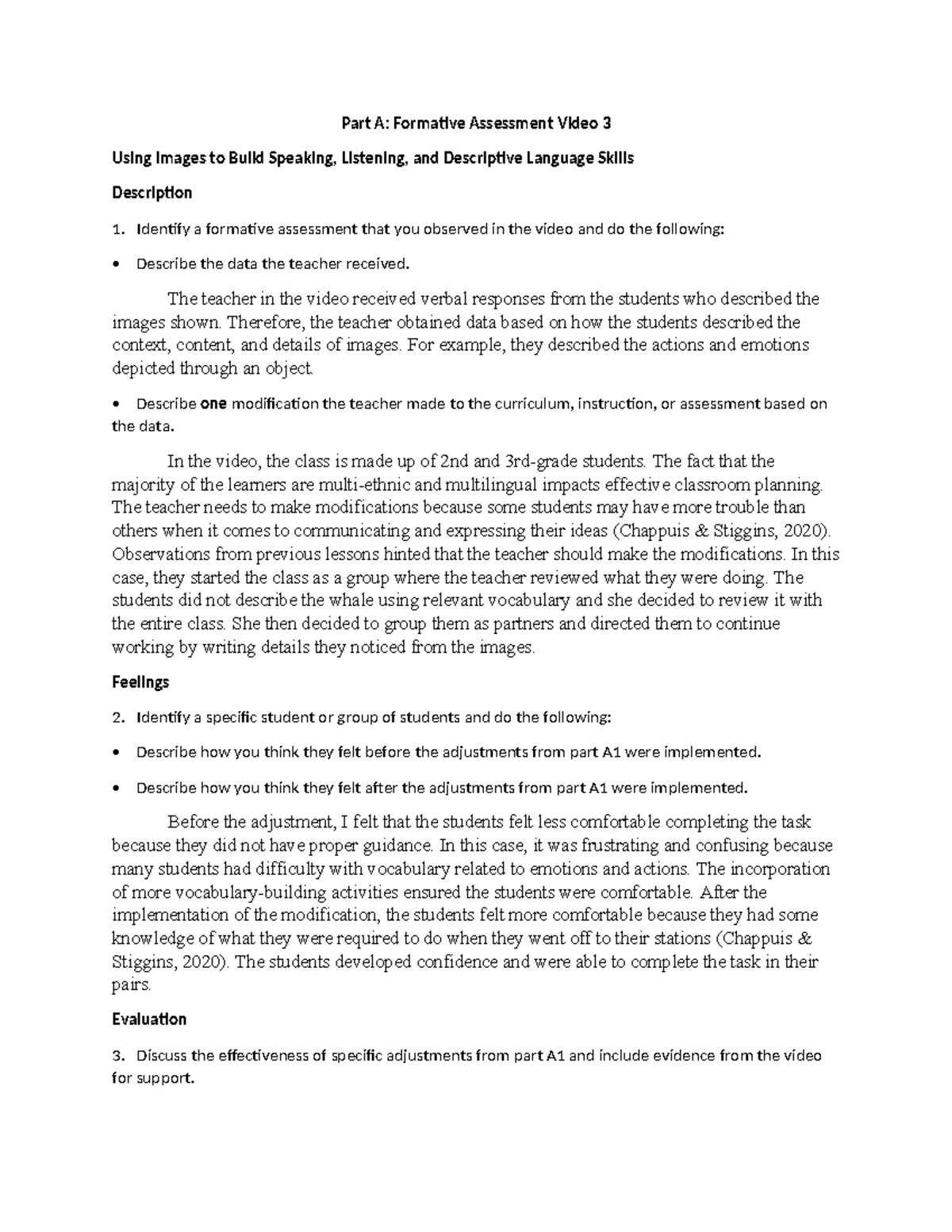 Formative Assessment Strategies for 2nd & 3rd Grade Learners (EDU 101 ...