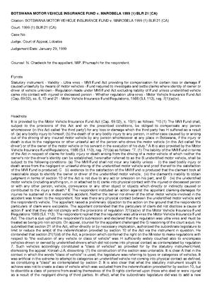 Unity DOW CASE - Law case - ATTORNEY-GENERAL v. DOW 1992 BLR 119 (CA ...