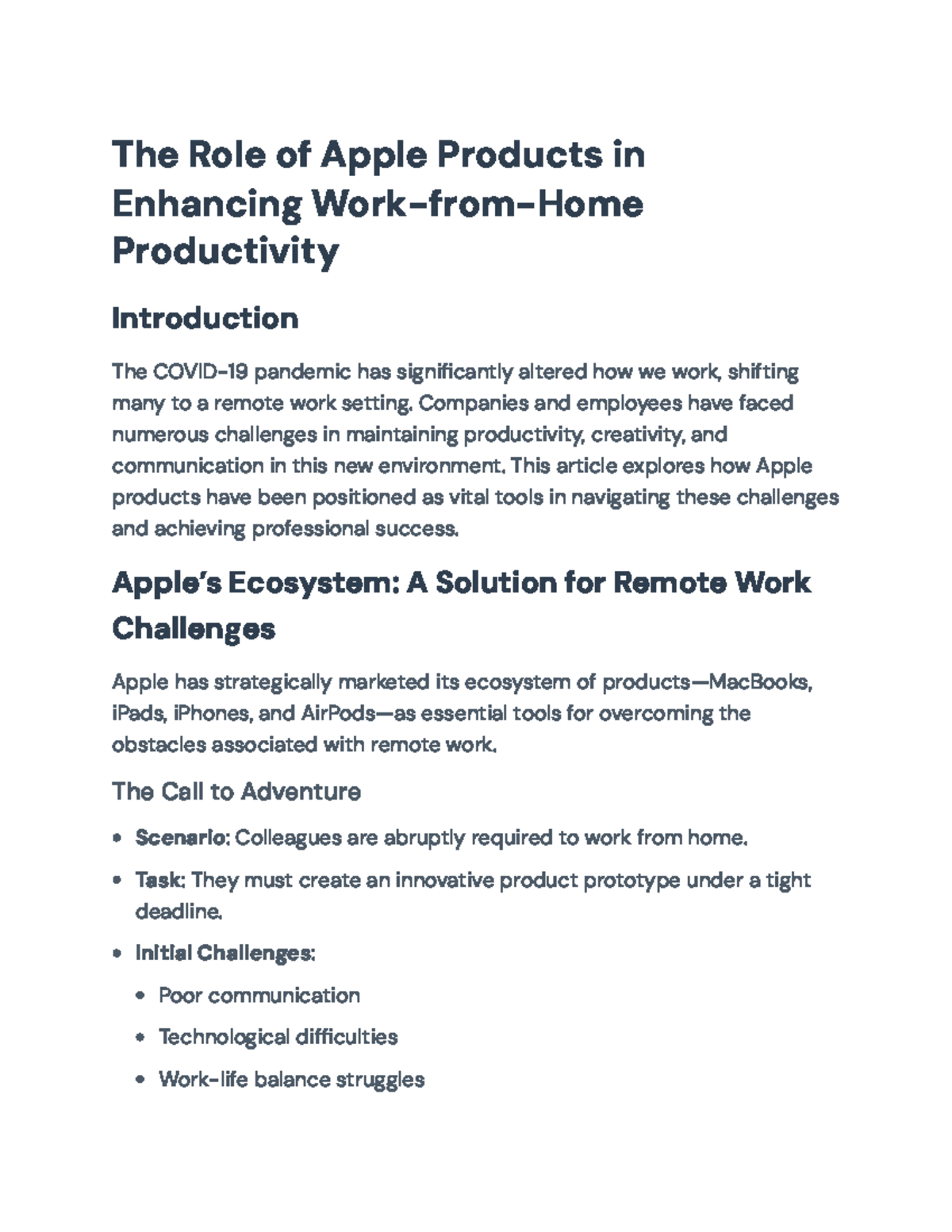 The Role of Apple Products in Boosting Remote Work Productivity - Studocu