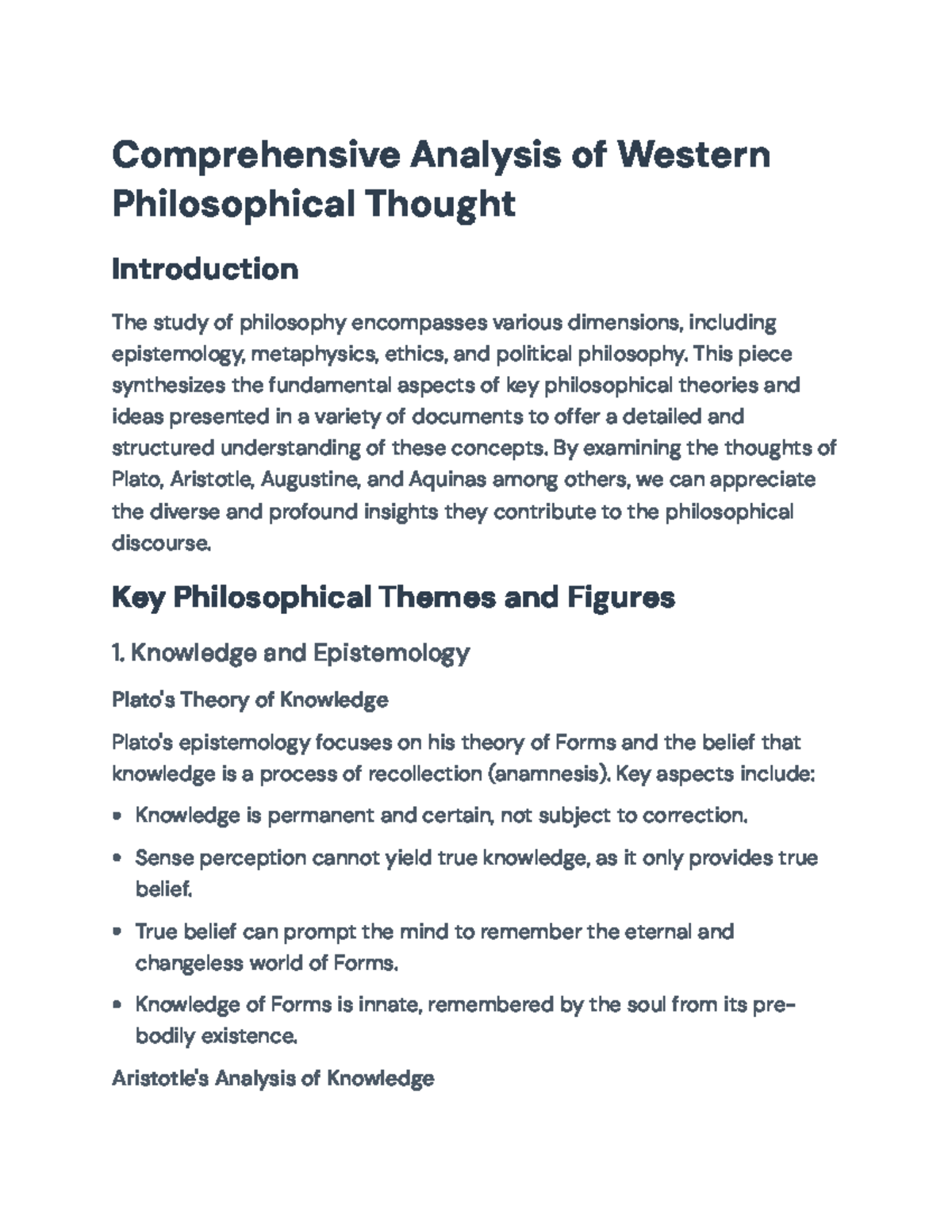 Comprehensive Overview of Western Philosophy (PHIL 101) - Studocu