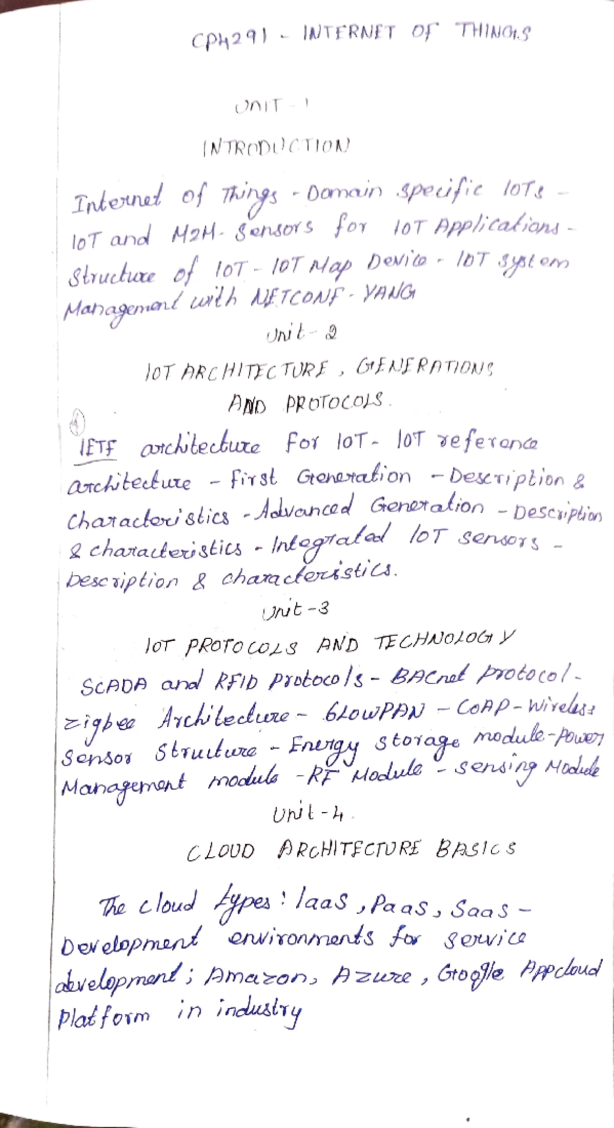 10439 - CP4291 - IoT - Comprehensive Answer Key for Exam 2023 - Studocu