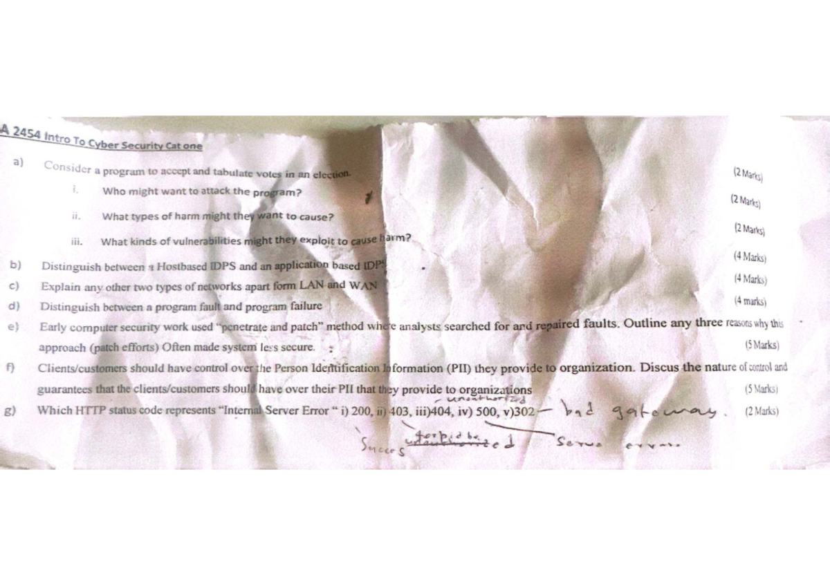 A 2454 Cyber Security Cat I Exam: Election Voting & Network Security ...