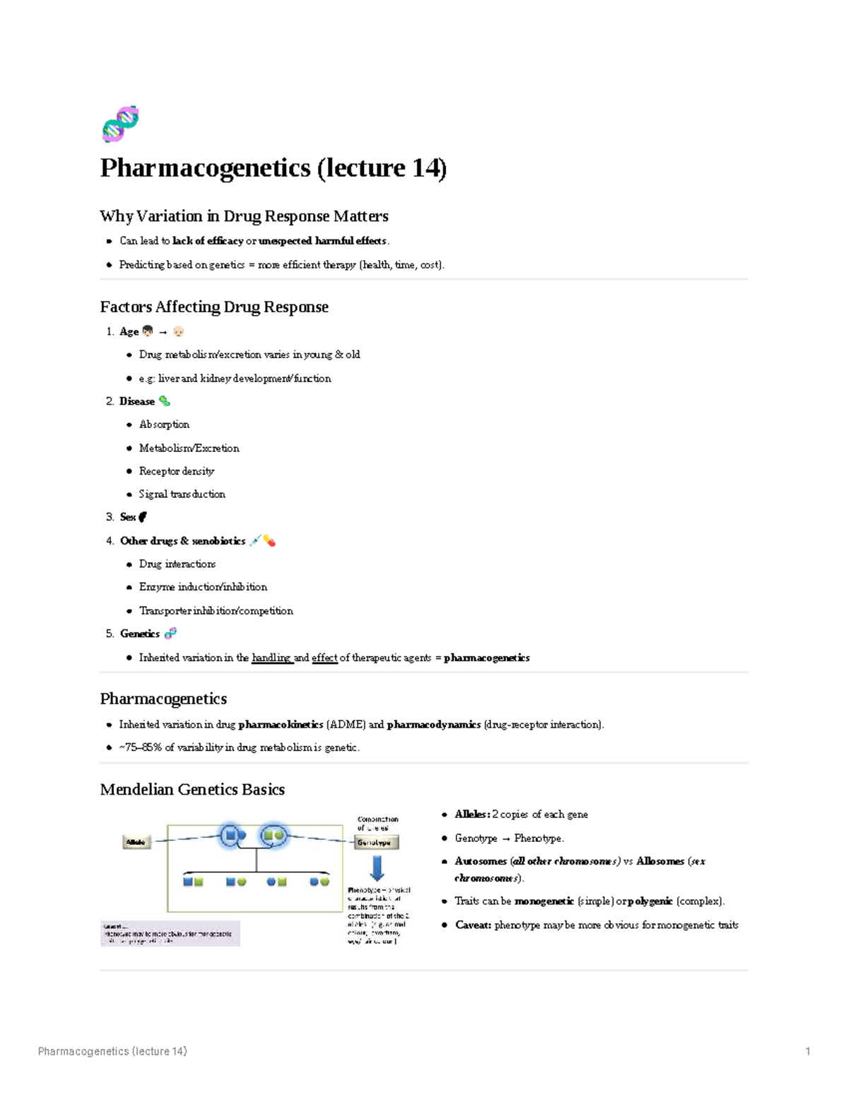 Pharmacogenetics (Lecture 14): Understanding Drug Response Variability ...