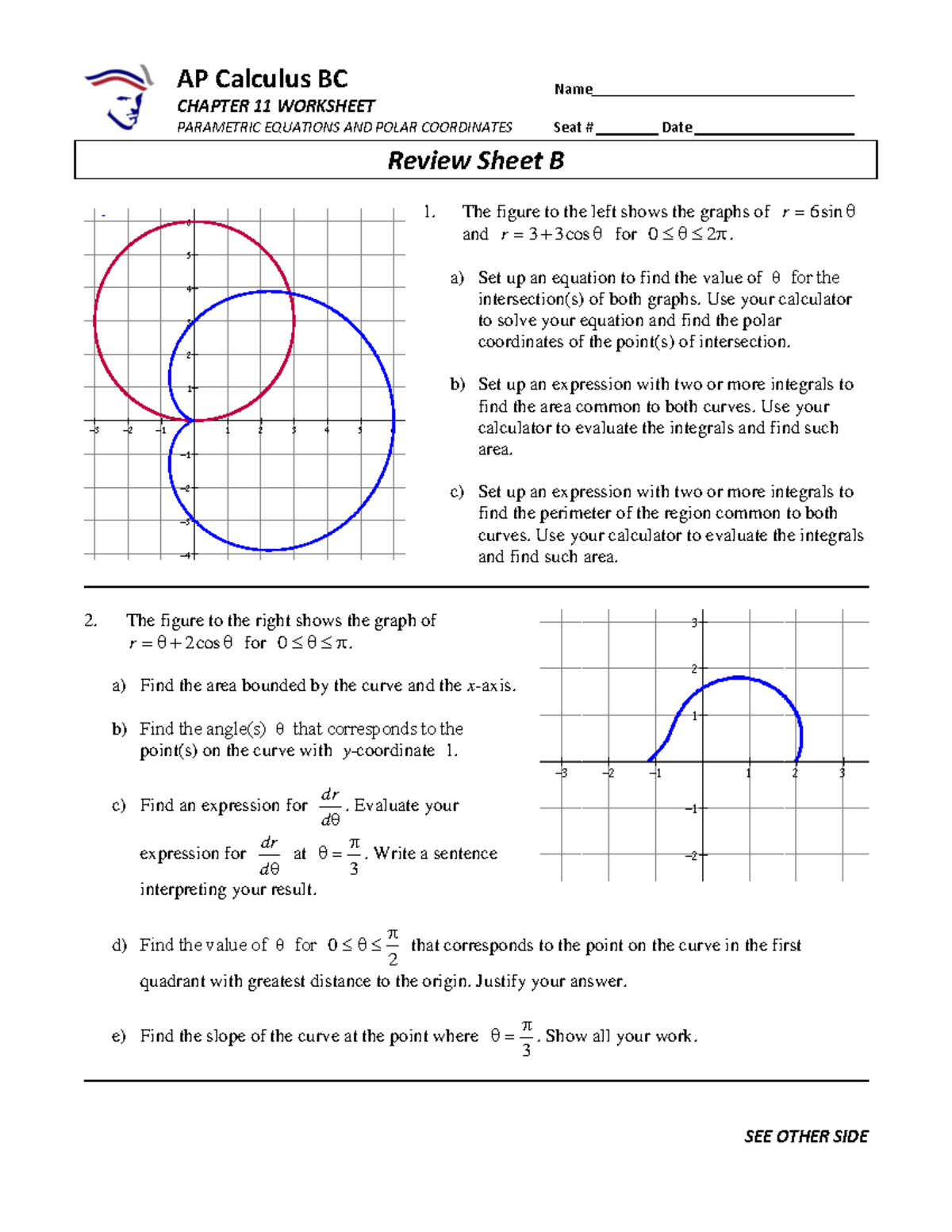 AP Calculus BC CHAPTER 11 Review: Parametric & Polar Equations - Studocu
