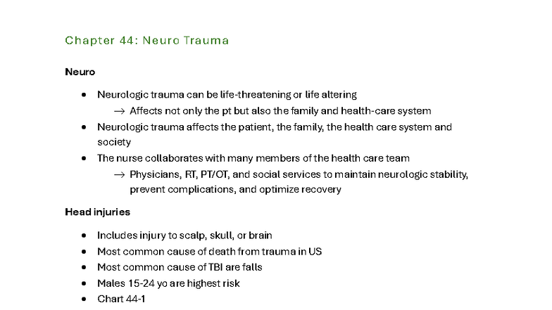 Chapter 44: Neuro Trauma - Understanding Neurologic Injuries and Care ...