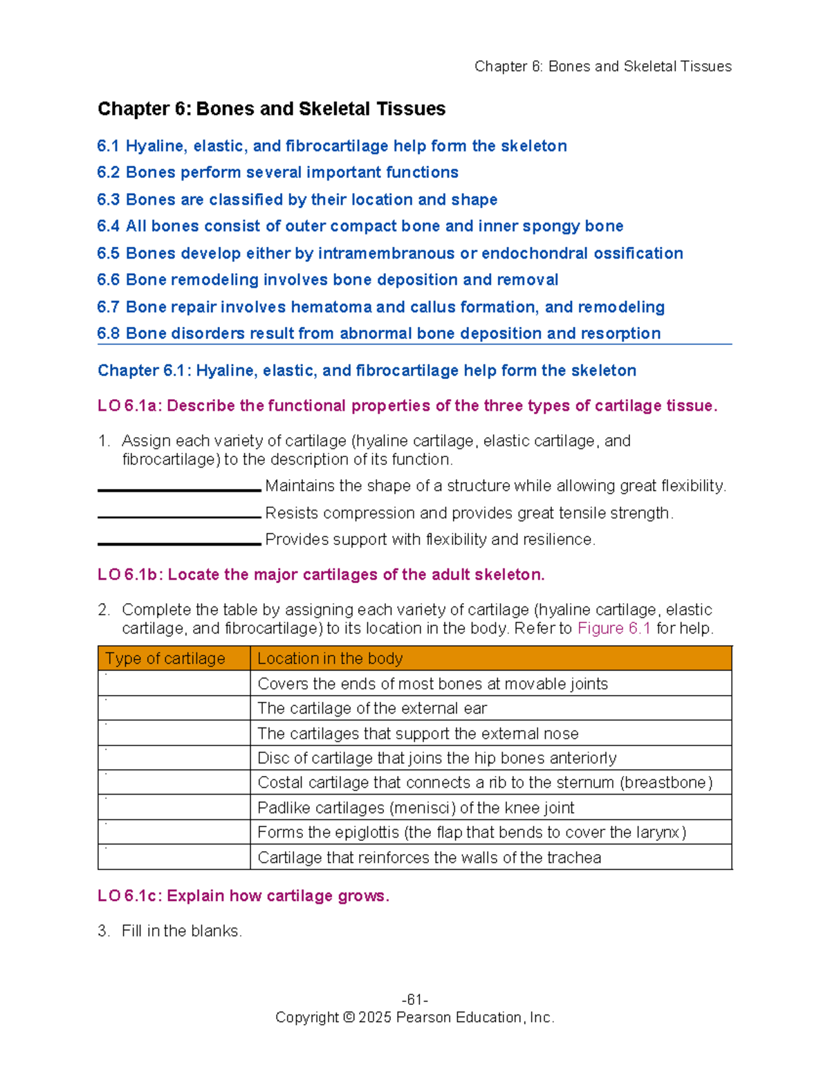 HAP12 ARG 06 - Chapter 6: Bones and Skeletal Tissues Notes - Studocu