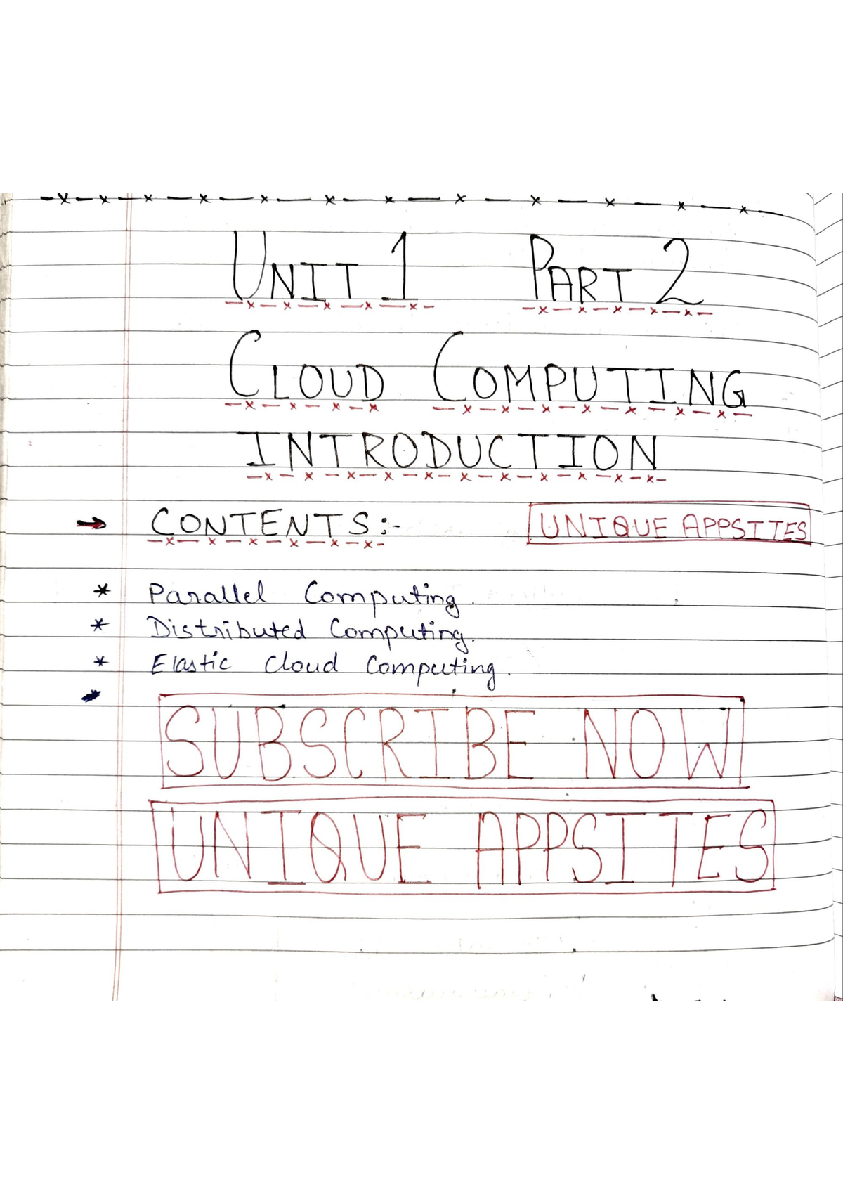 Unique App Sites Unit 1 Part 2 Cloud Computing Full Explanation Notes ...