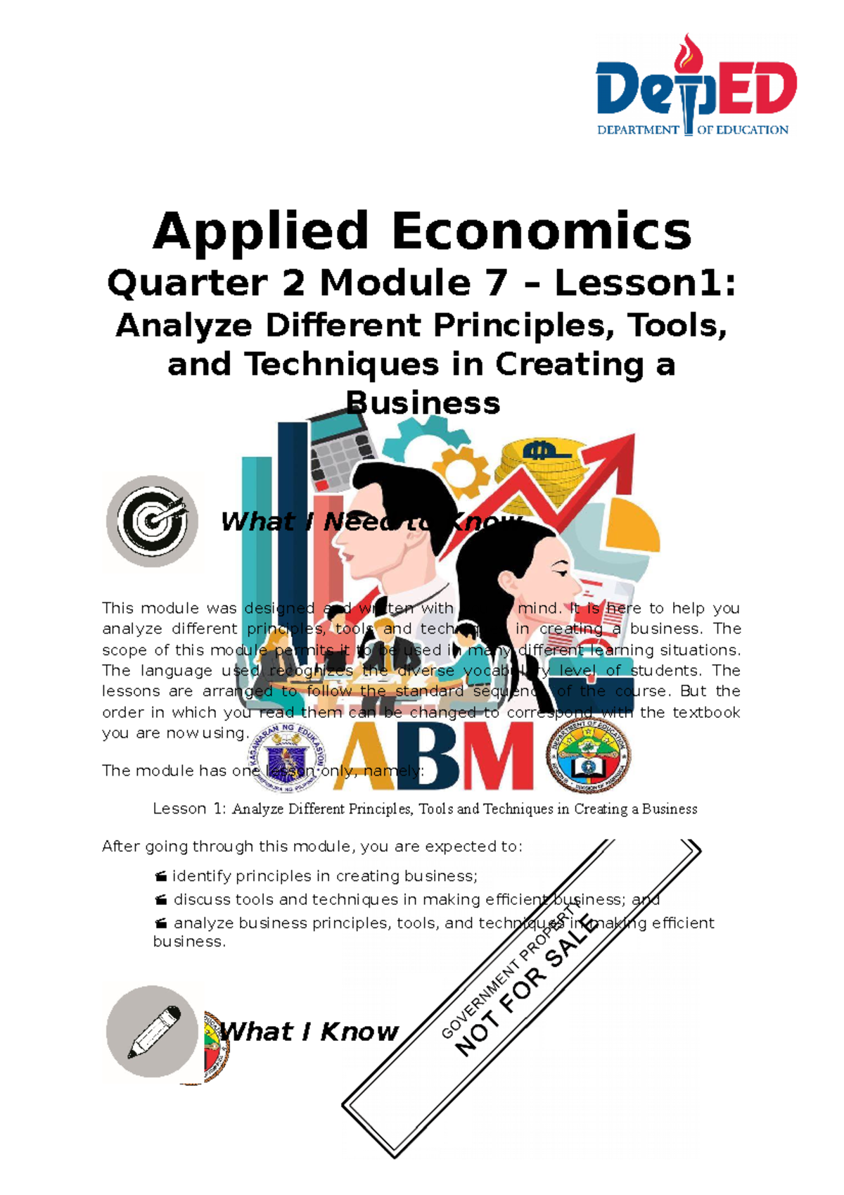 MATH11 ABM Applied Economics Q2 Module 7 Analyze Different Principles, Tools, and Techniques in ...