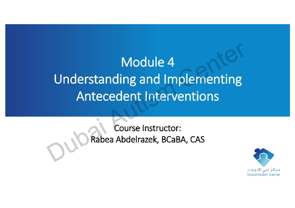 Final Exam Study Notes for ABA101: Antecedent Interventions - Studocu