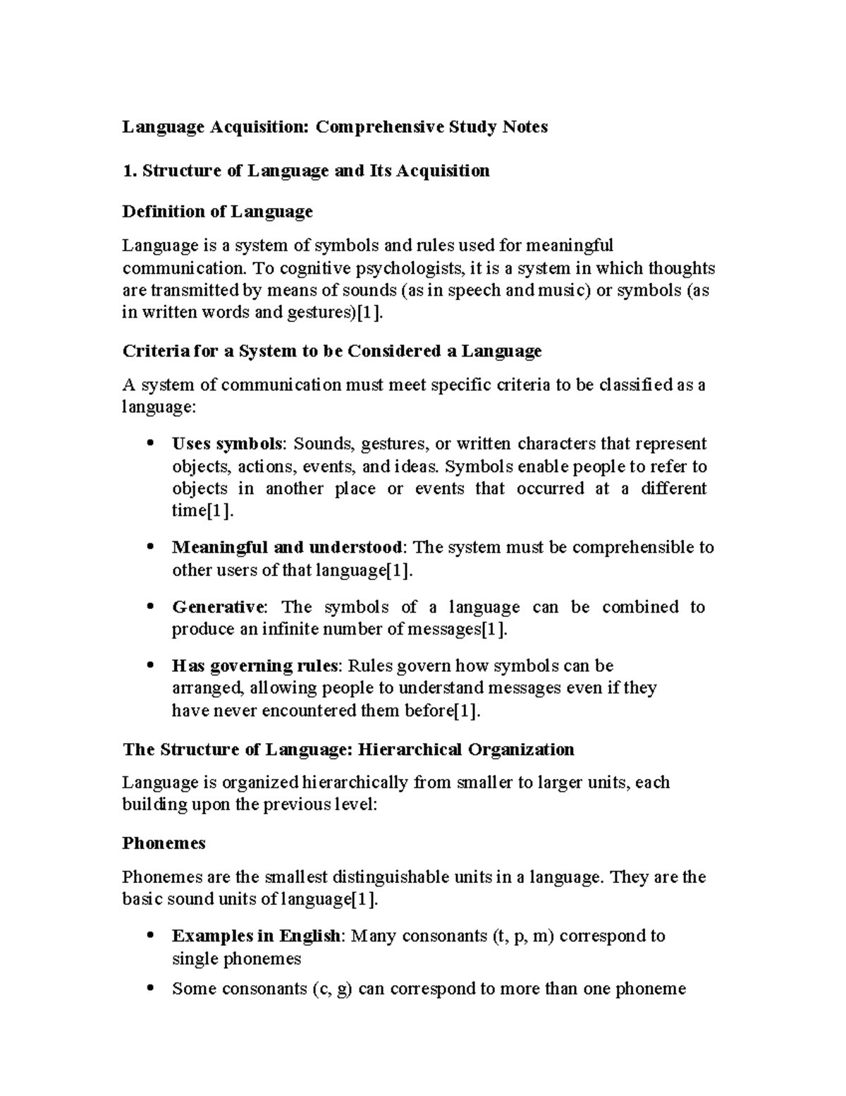 Language Acquisition: Comprehensive Study Notes (Module 7) - Studocu