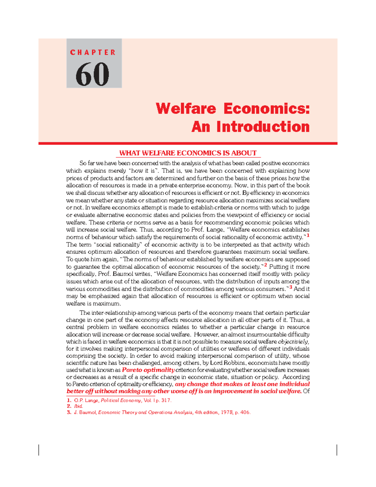 Advanced Economic Theory CHAPTER 60: Introduction to Welfare Economics ...