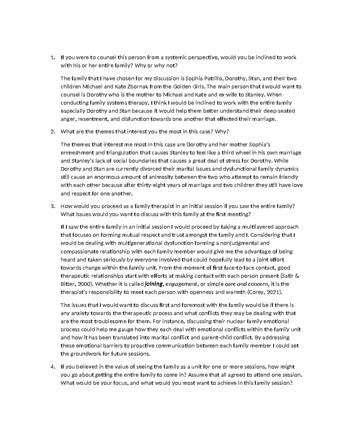 Counseling process and techniques week 4 family therapy discussion post ...