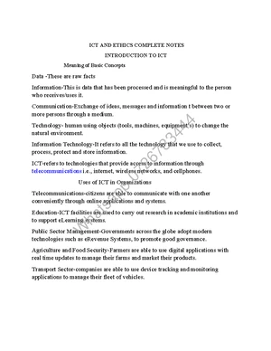 ICT Course Outline - MODULE 1 INTRODUCTION TO INFORMATION COMMUNICATION ...