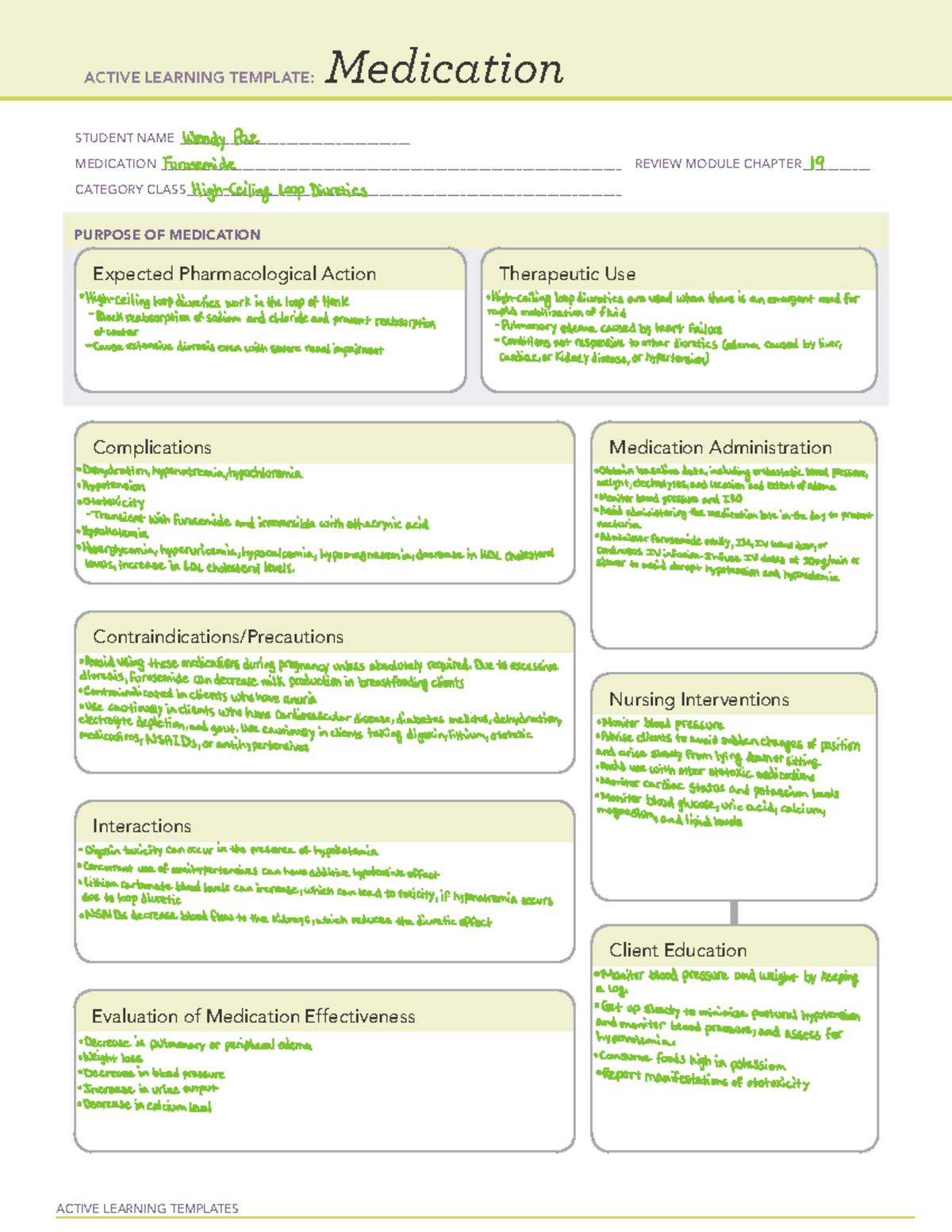 Active learning template: High-ceiling loop diuretics review module ...