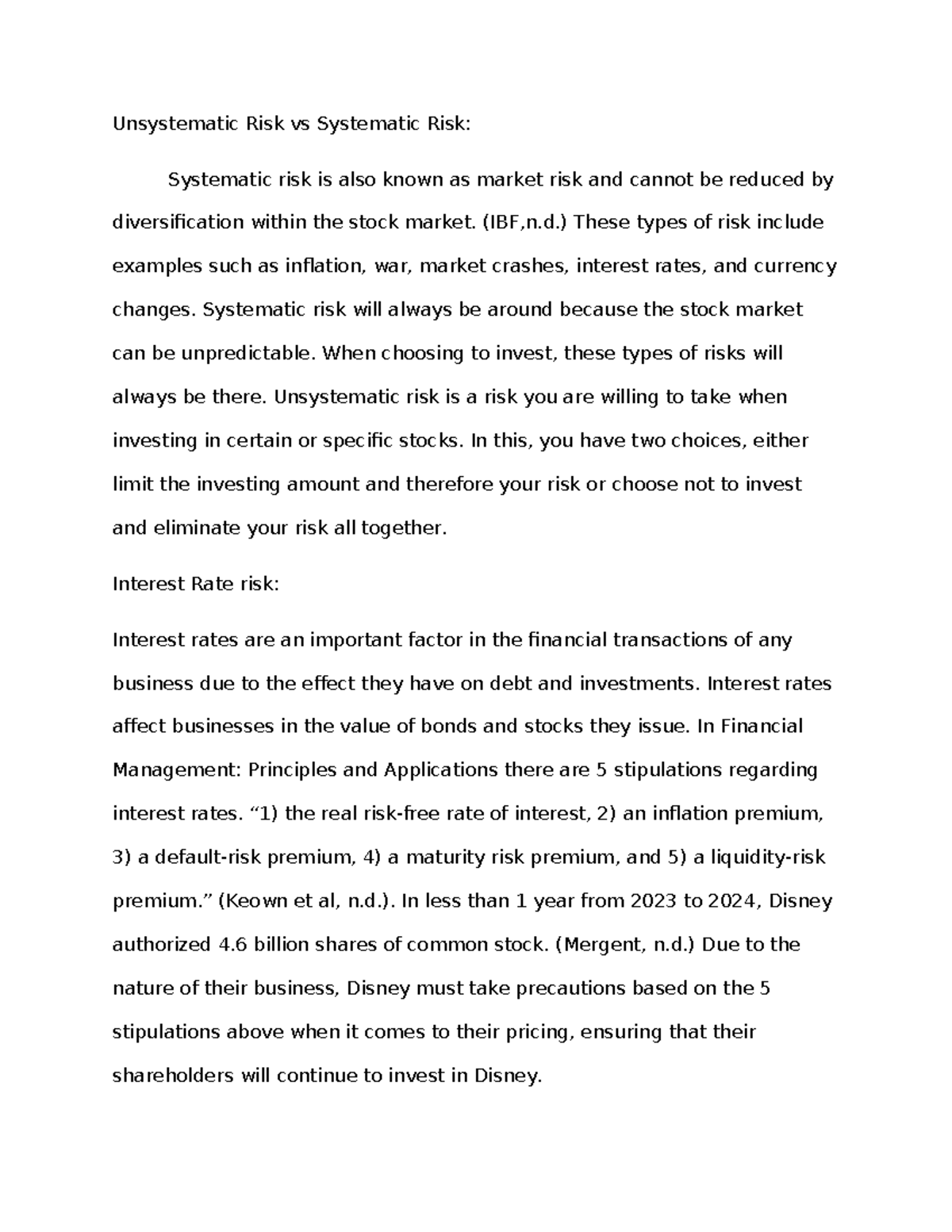 Module 4 Unsystematic v Systematic Risk - Unsystematic Risk vs ...