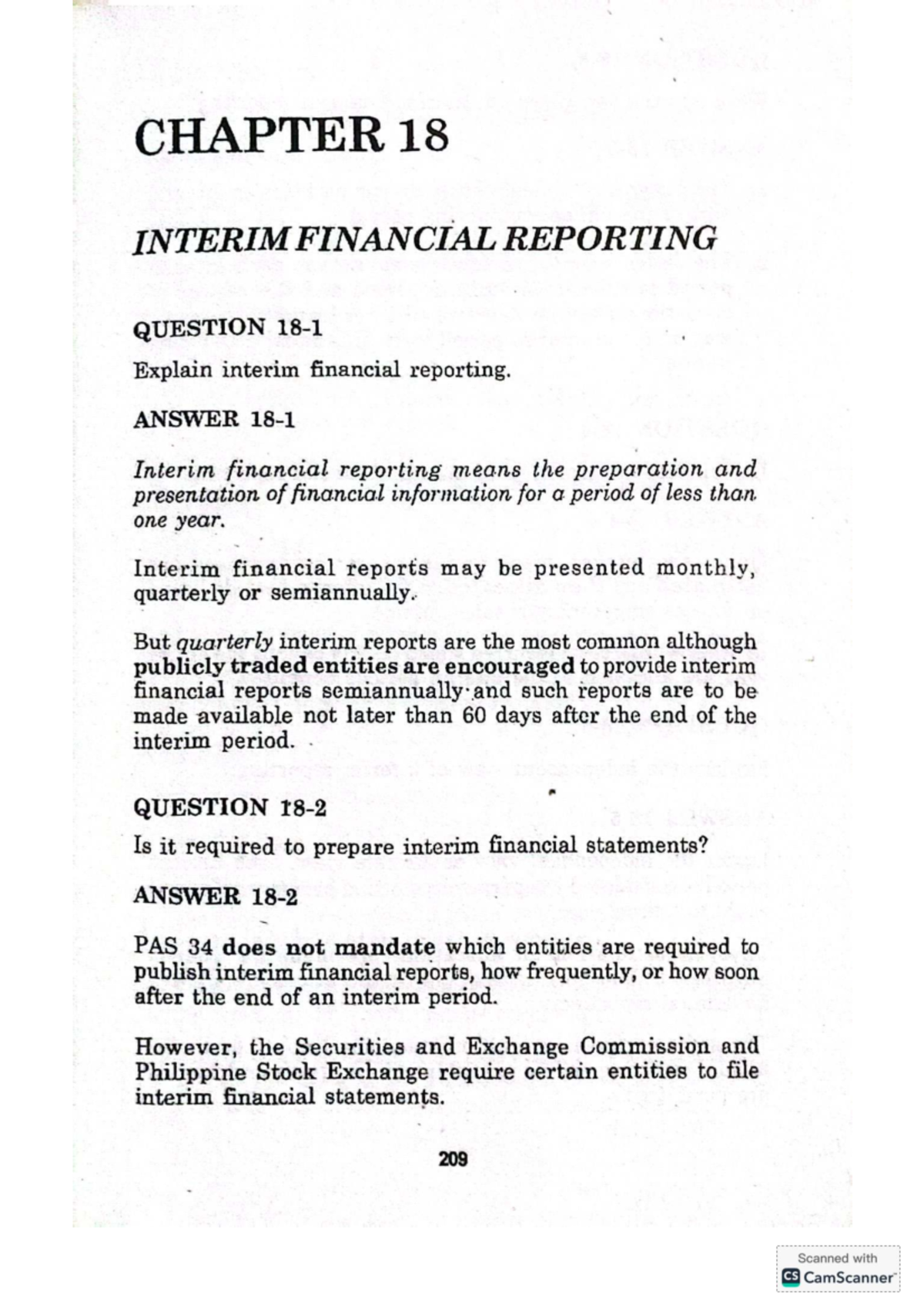 CHAPTER 18: INTERIM FINANCIAL REPORTING & OPERATING SEGMENTS - Studocu