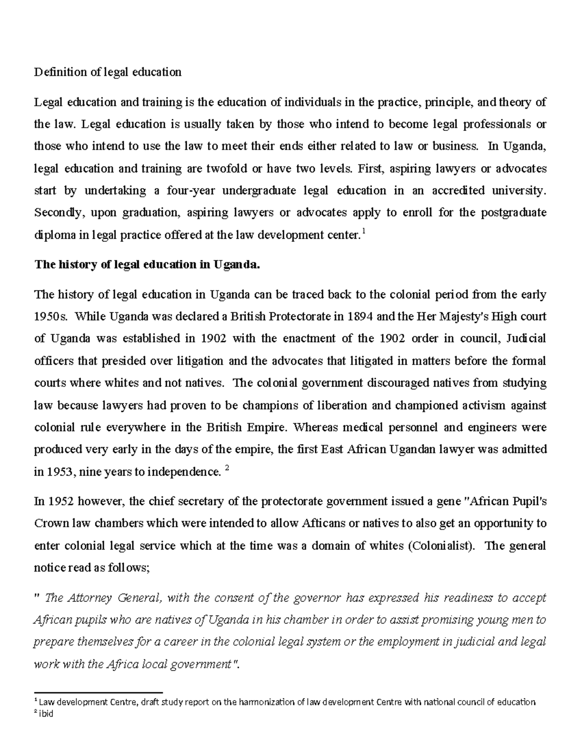Legal Education in Uganda: A Historical Overview and Current Issues ...