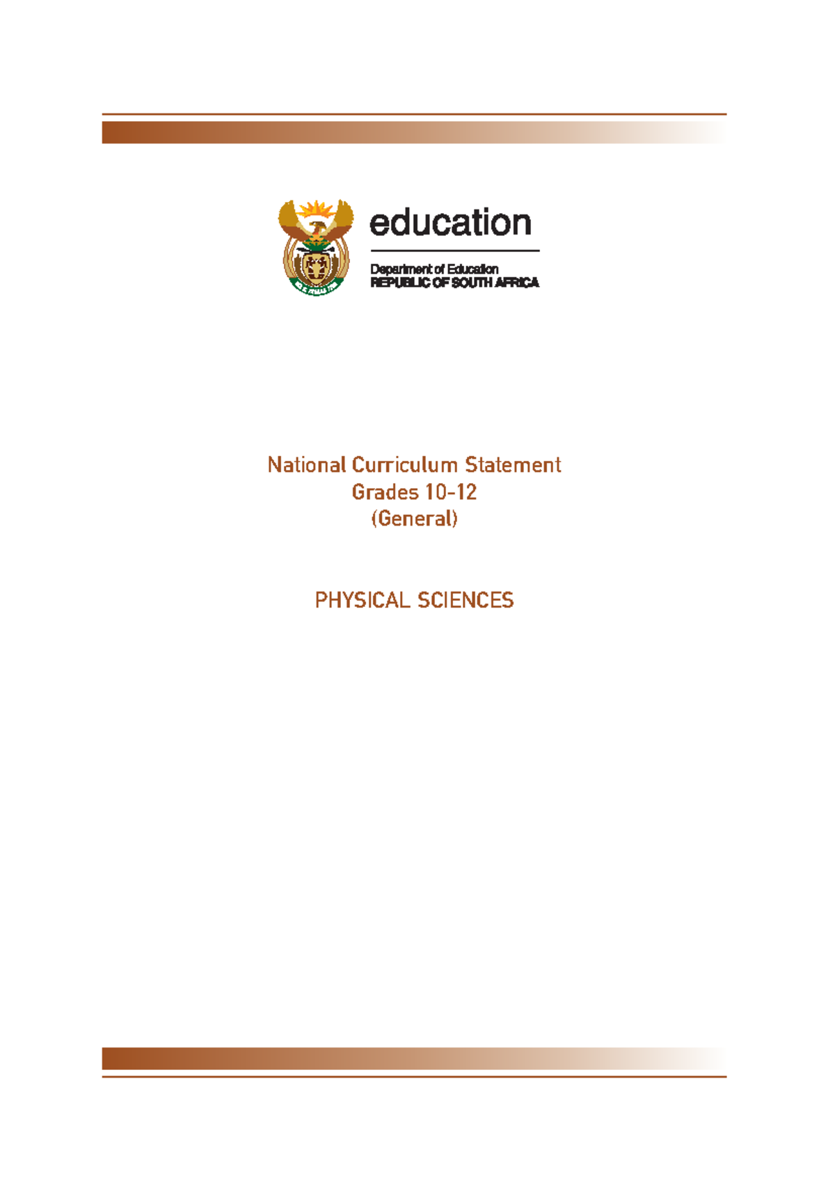 Physical Science - Rfff - National Curriculum Statement Grades 10 ...