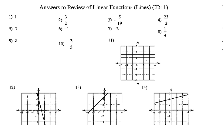 Linear Equations Solutions Packet (Course ID: 1) - Studocu