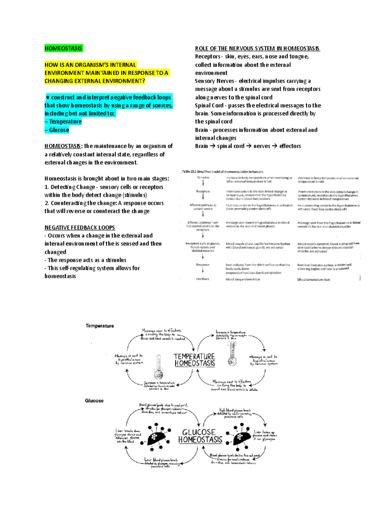 BIO MOD 8 - COMPREHENSIVE NOTES ON HOMEOSTASIS AND DISEASES - Studocu