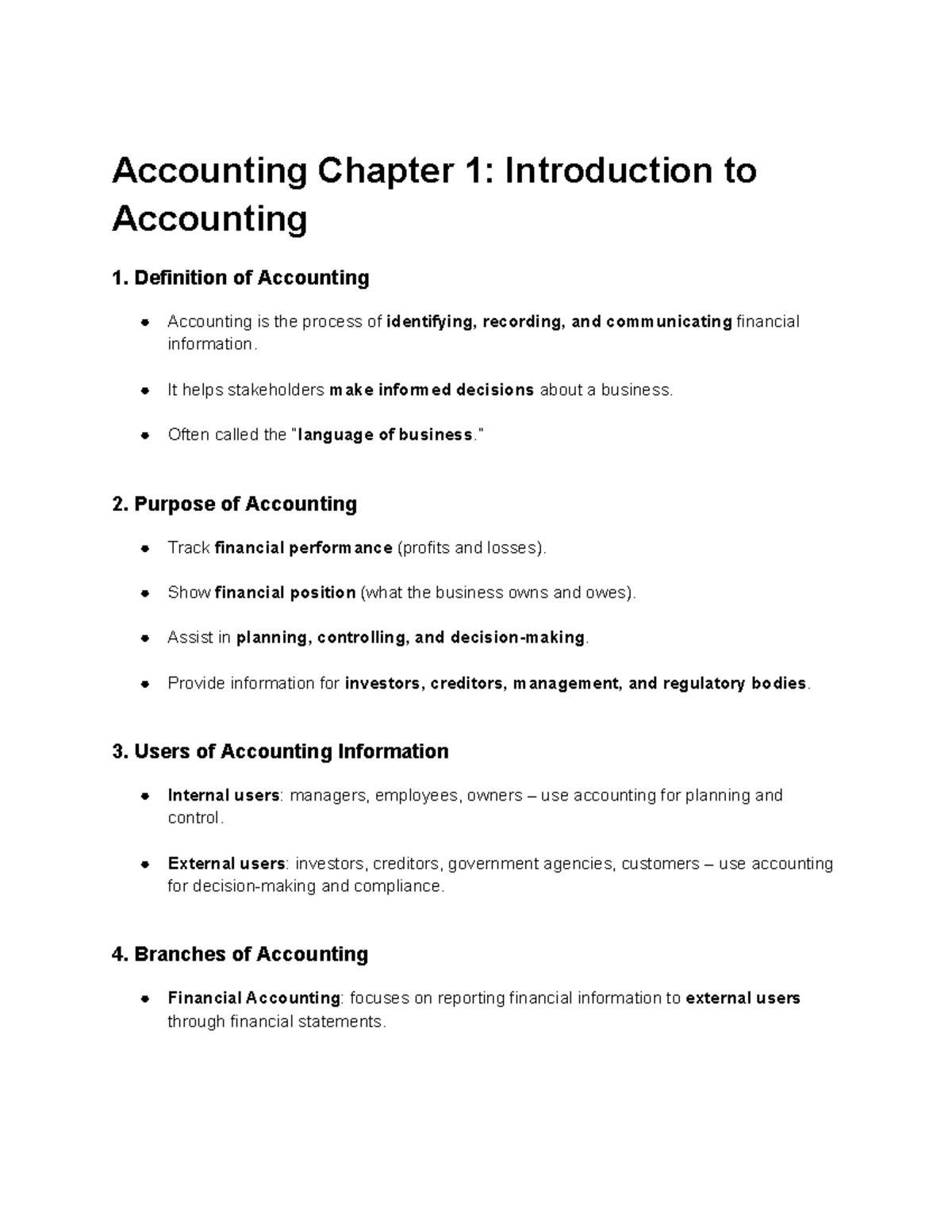 Accounting 101: Chapter 1 - Intro to Accounting Concepts and Principles ...