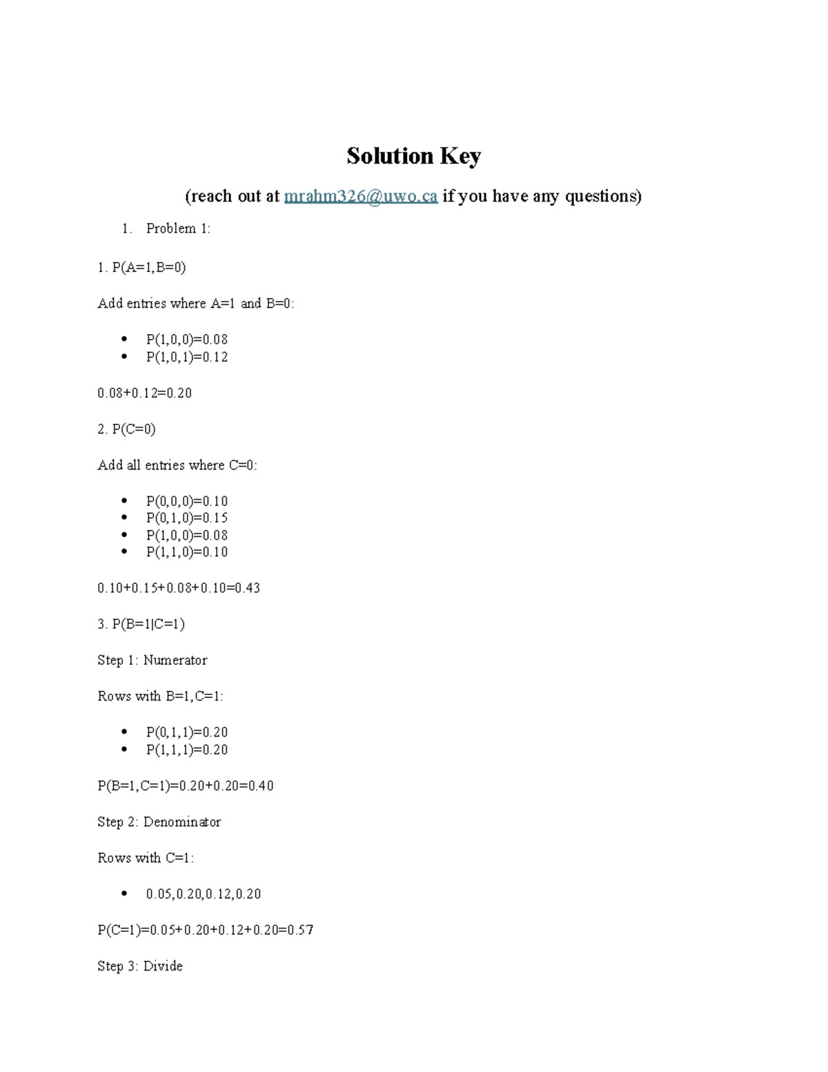 Solution Key for Questions on Dec 2 - Stats 101 - Studocu