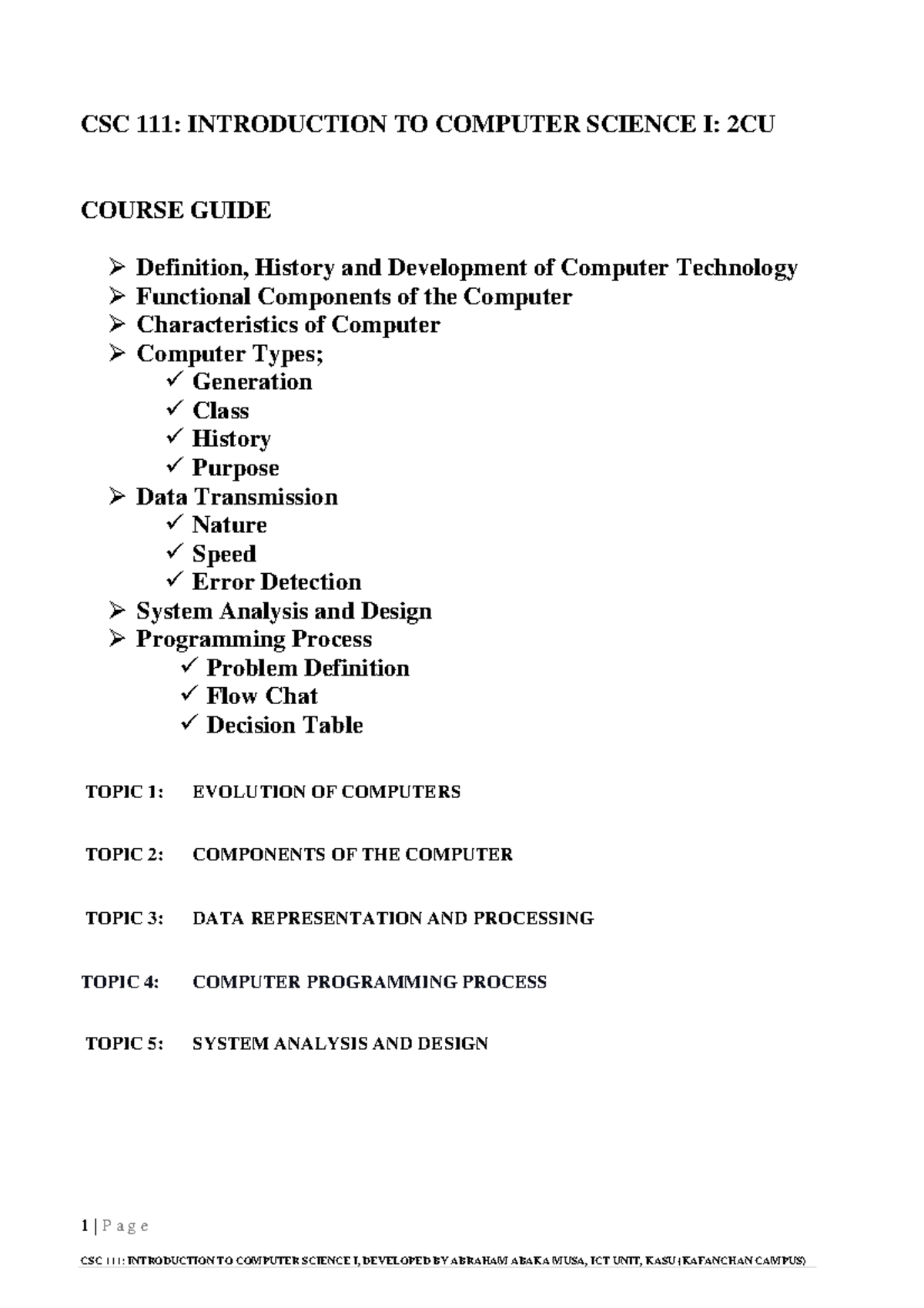 CSC111: Intro to Computer Science I Notes - Key Concepts & Topics 2023 ...