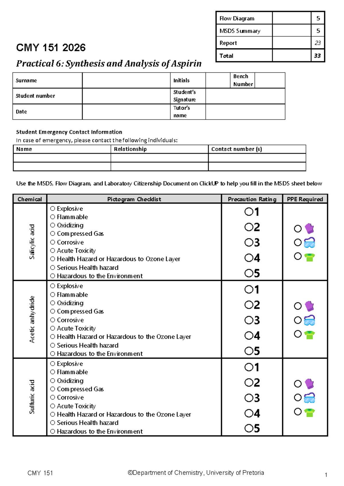 CMY 151 Practical 6 Report: Synthesis & Analysis of Aspirin 2026 - Studocu