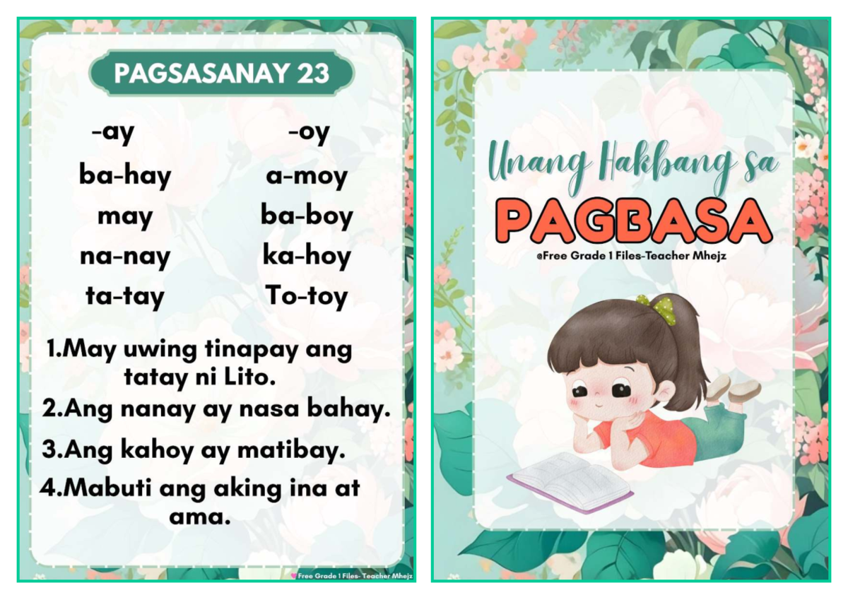 PAGSASANAY 23: Unang Hakbang sa Pagbasa para sa Grade 1 - Studocu