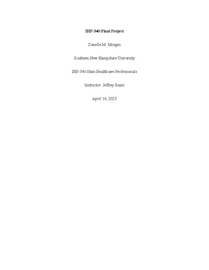 IHP-340 Final Project - IHP-340 Final Project Danelle M. Morgan ...